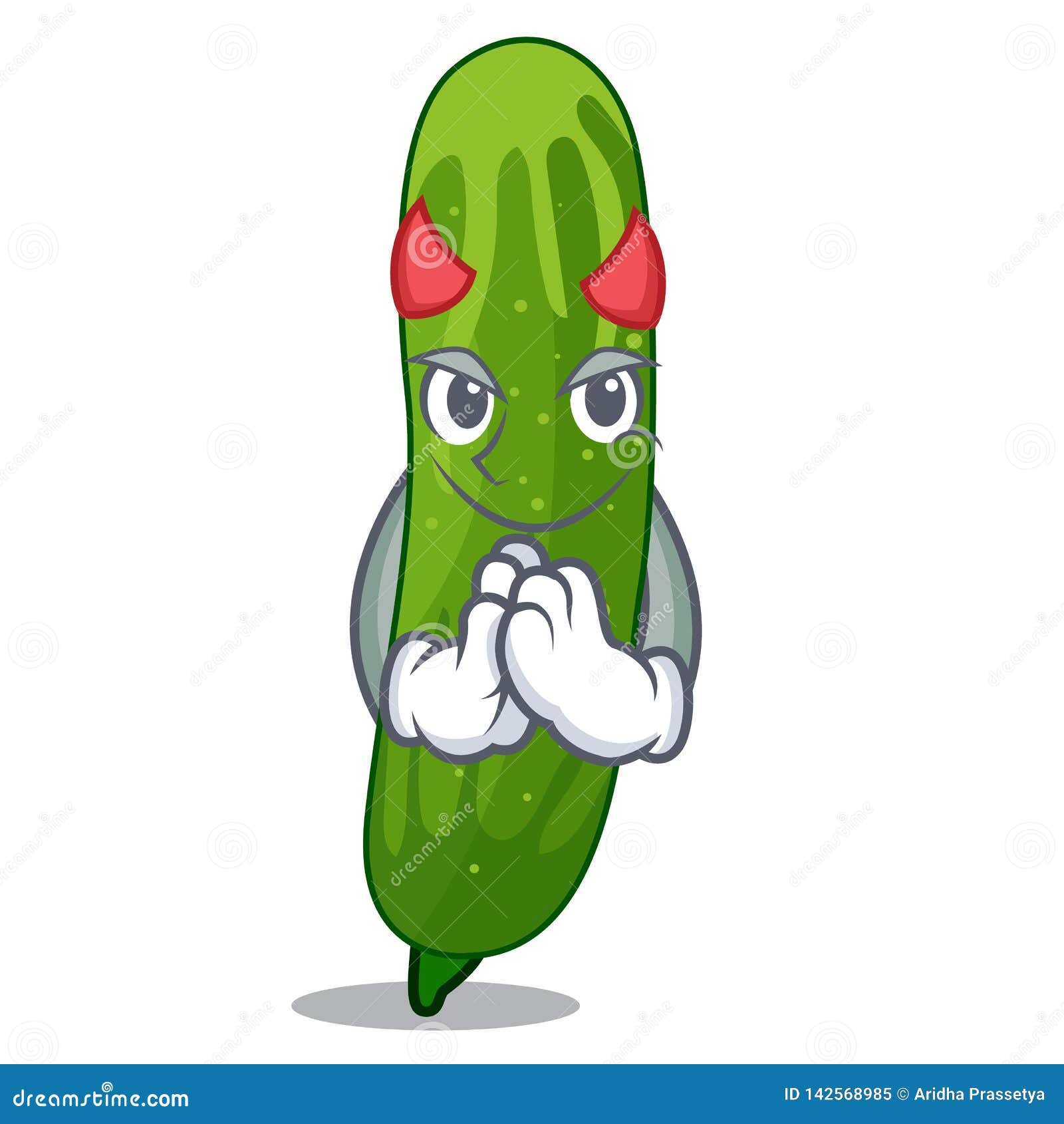 Devil Fresh Cucumber Isolated in the Cartoon Stock Vector ...