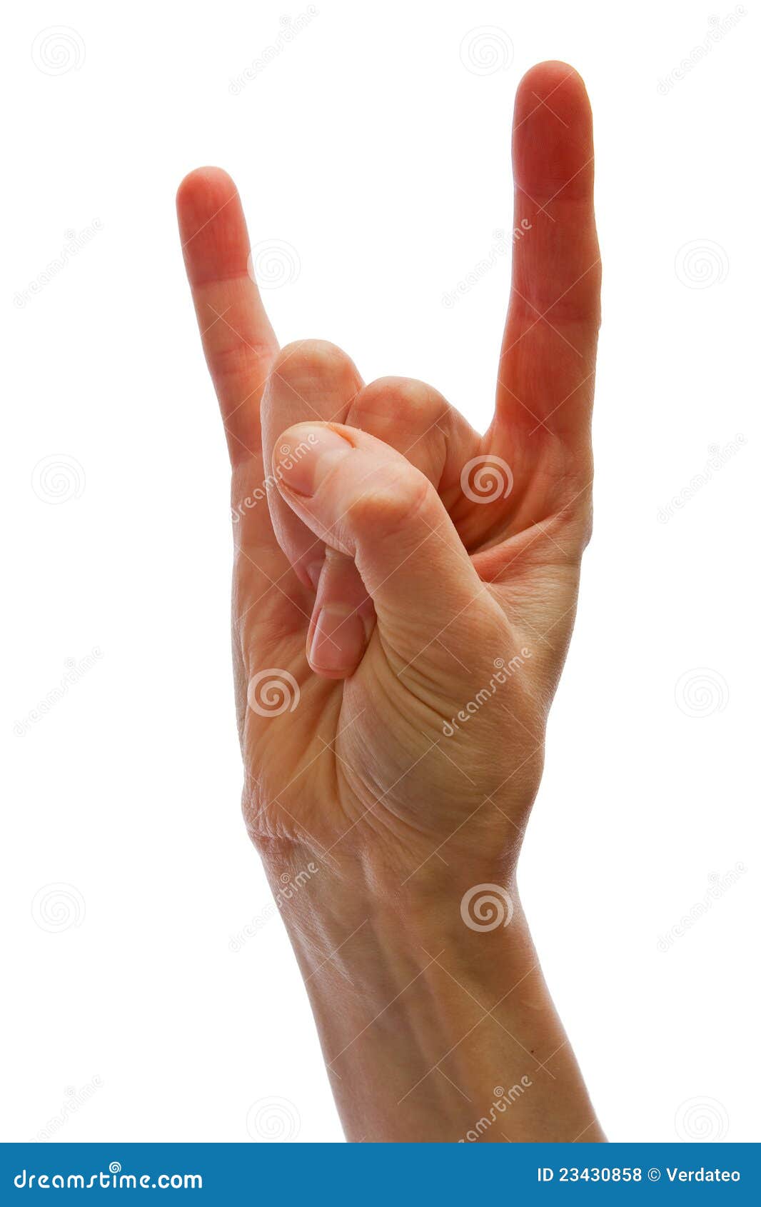Devil gesture on white stock photo. Image of metal, hand - 23430858