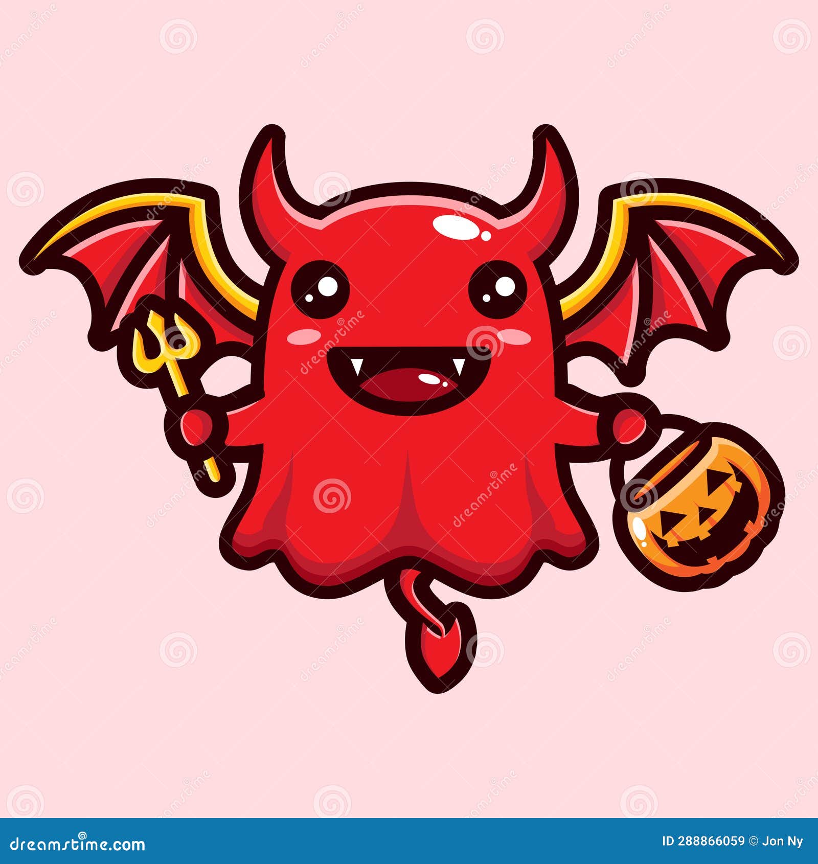 Devil Ghosts Join in Celebrating Halloween Stock Vector - Illustration ...