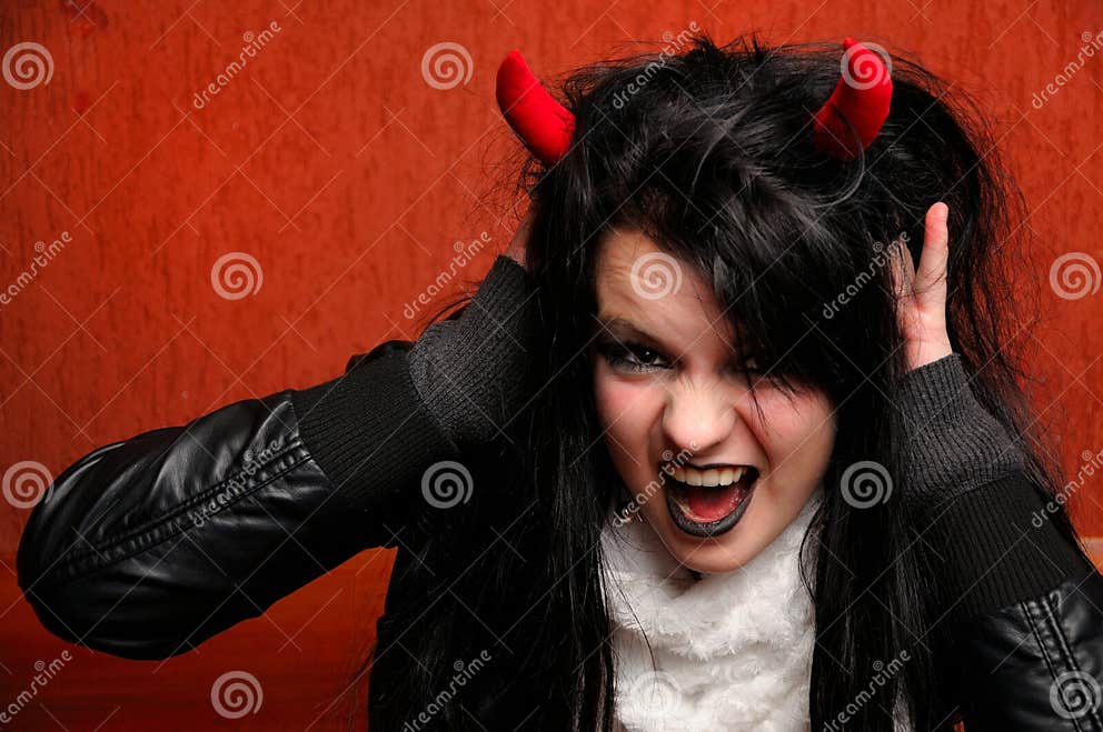 Devil girl stock photo. Image of rest, stand, adult, devil - 22777466