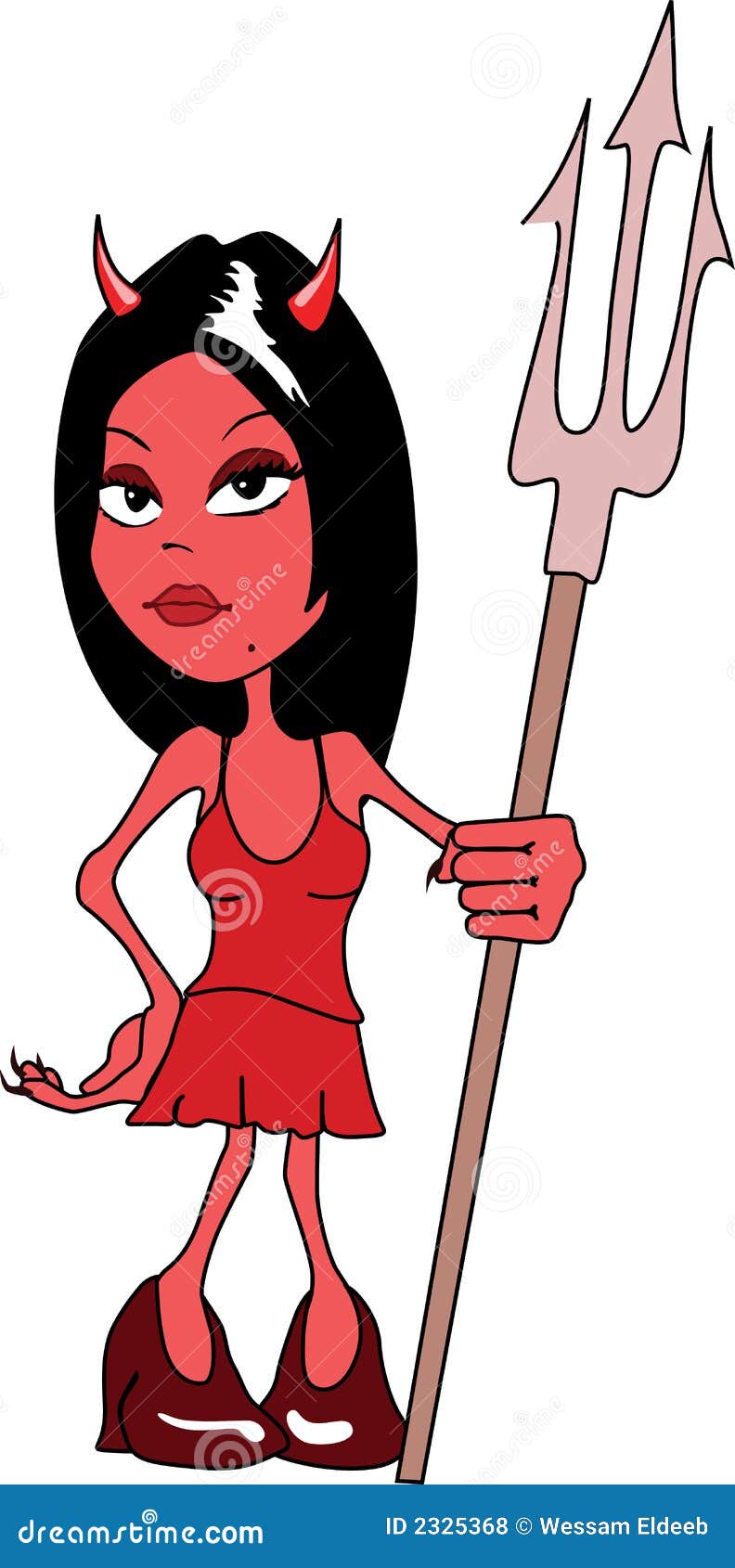 Devil Girl stock vector. Illustration of fairy, pitchfork - 2325368