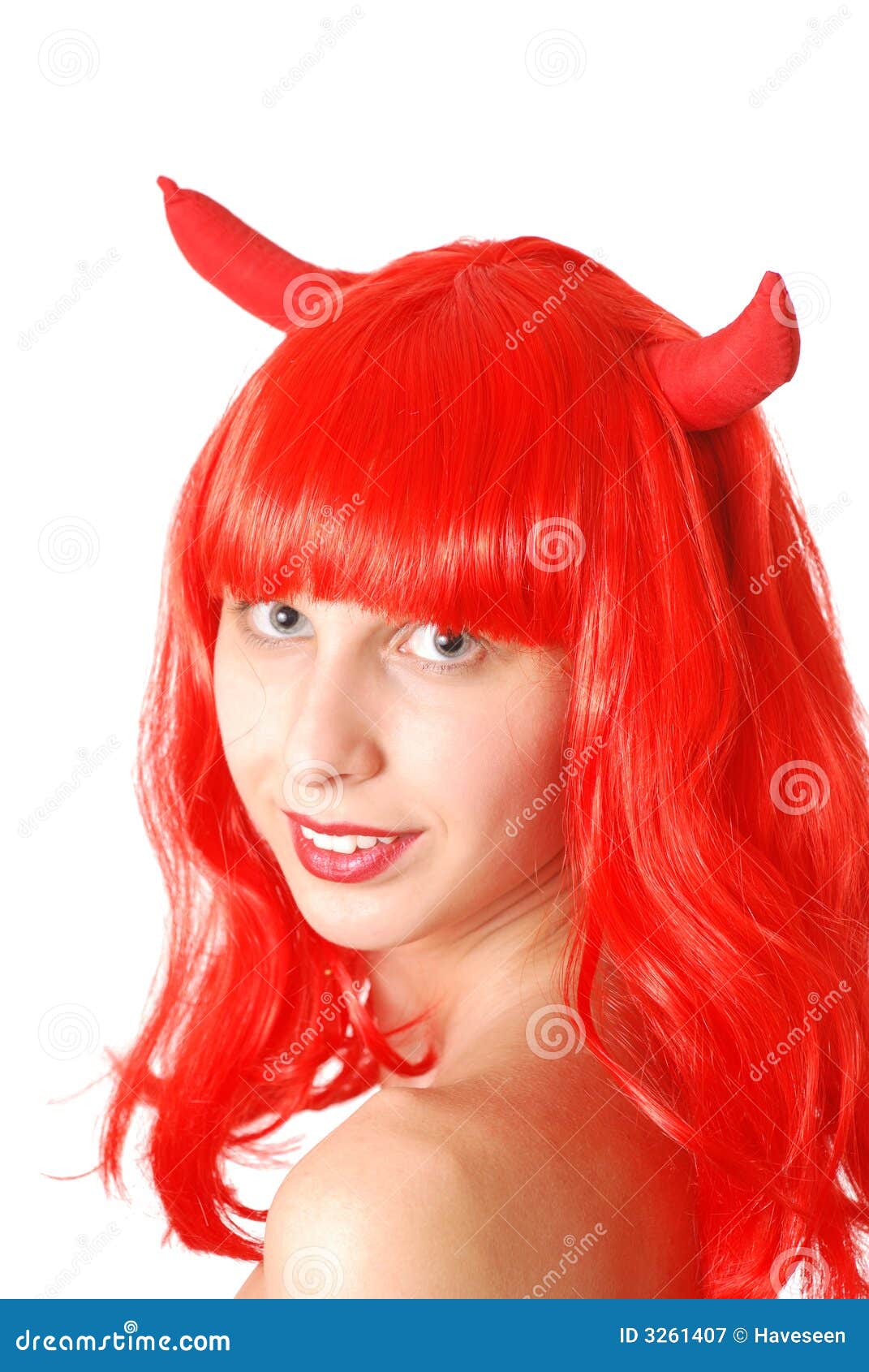 Devil girl stock image. Image of spooky, evil, trick, isolated - 3261407