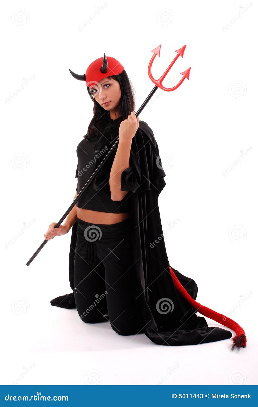 Devil girl stock image. Image of demon, young, white, black - 5011443