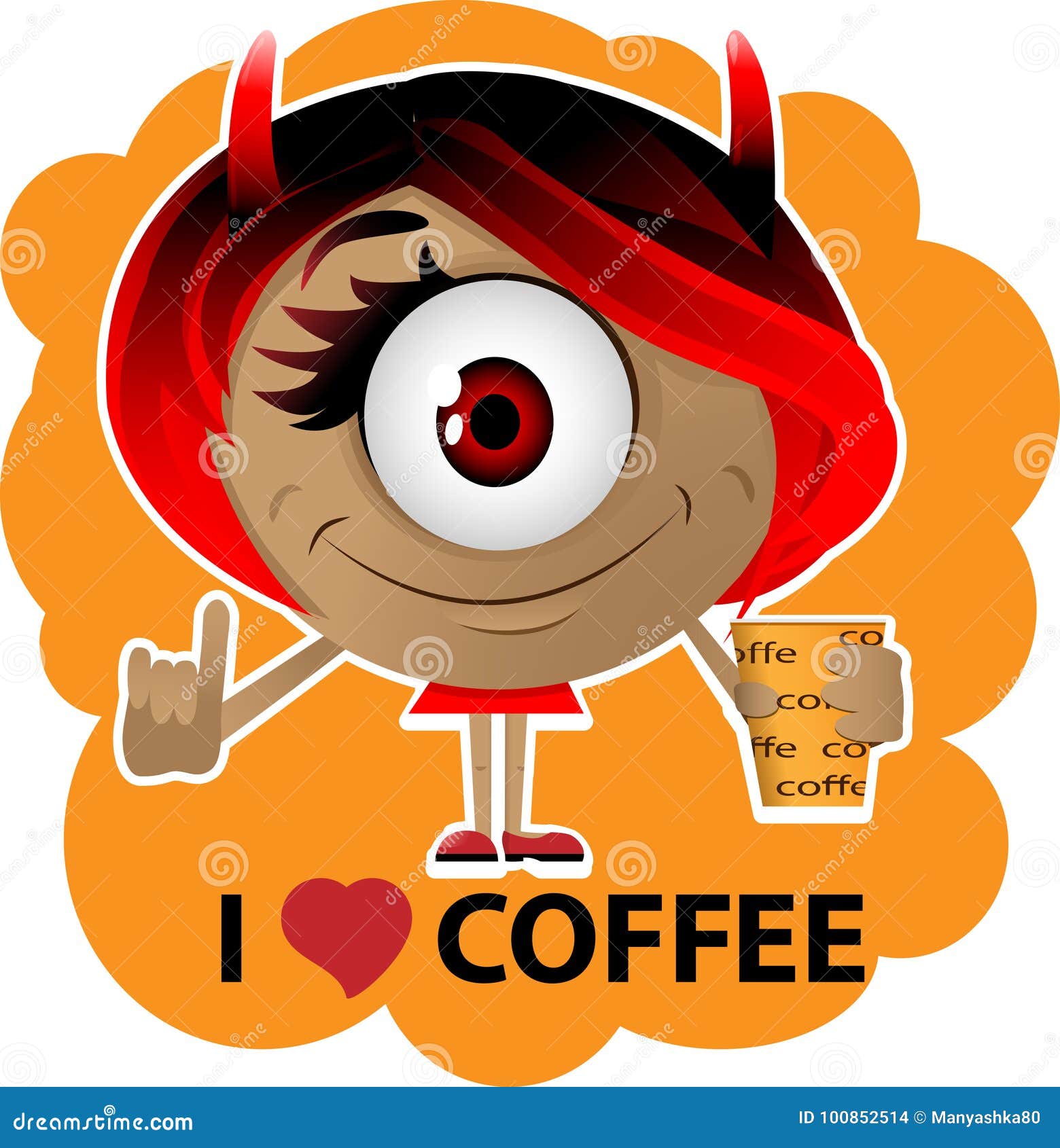 Devil Coffee Vending Machine In A Karakter Vector Illustration ...