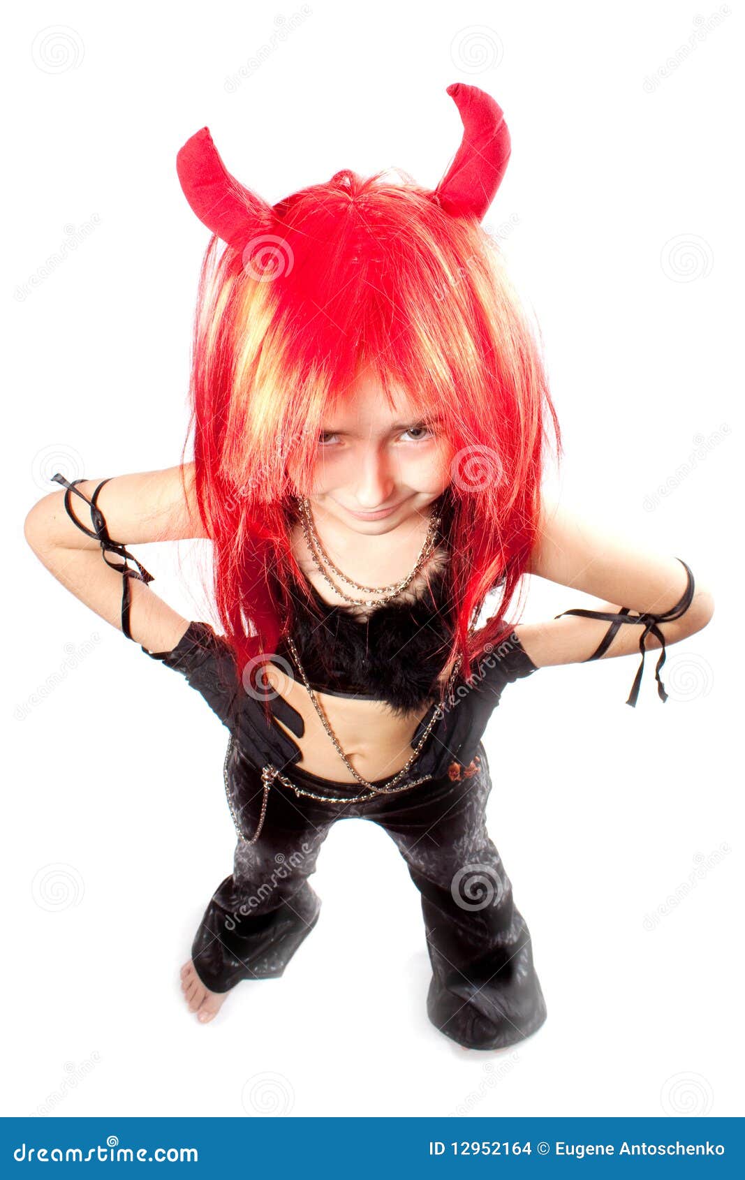 Devil Girl. Devils Carnival Costume Stock Photo - Image of little ...