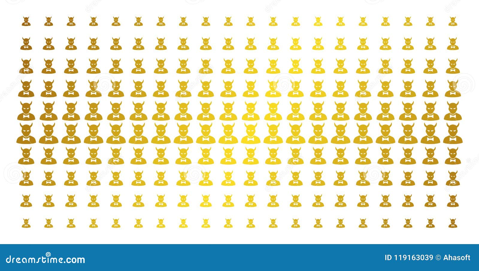 Devil Gold Halftone Pattern Stock Vector - Illustration of frightening ...