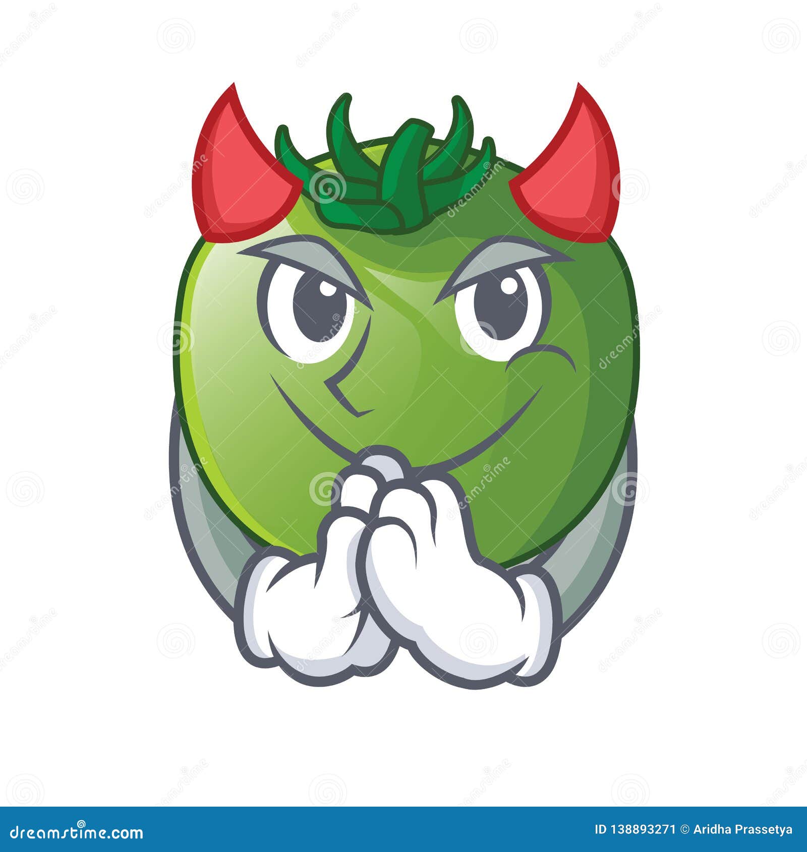 Devil Green Tomato Obove the Character Table Stock Vector ...