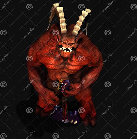 Devil with guitar stock illustration. Illustration of instrument - 2762800