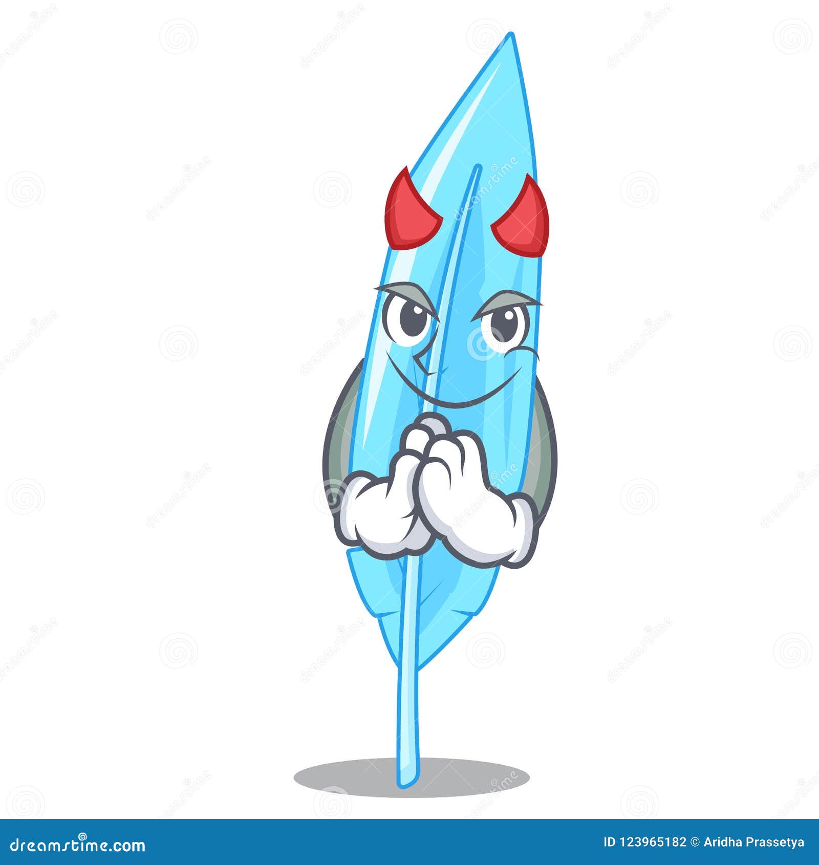 Devil Hand Drawn Feather Mascot Stock Vector - Illustration of beast ...