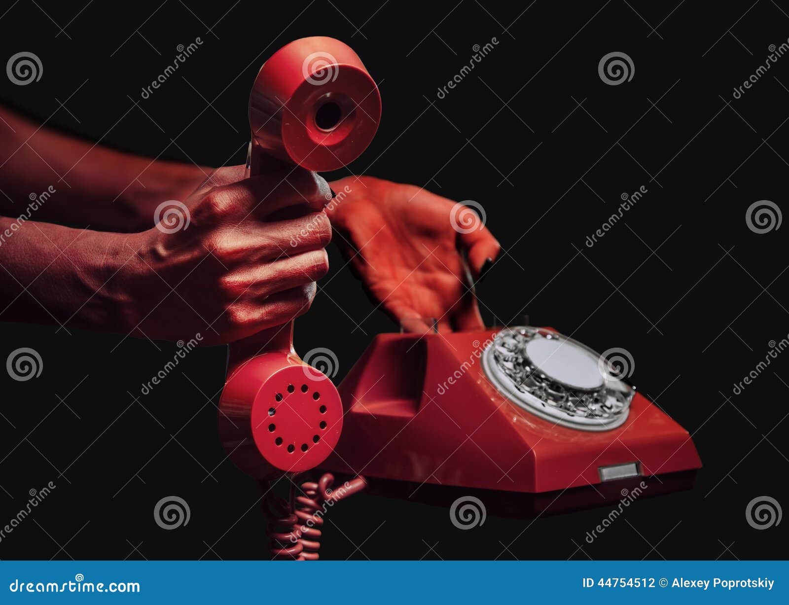 Devil Hands Giving Vintage Phone Stock Photo - Image of horror, space ...