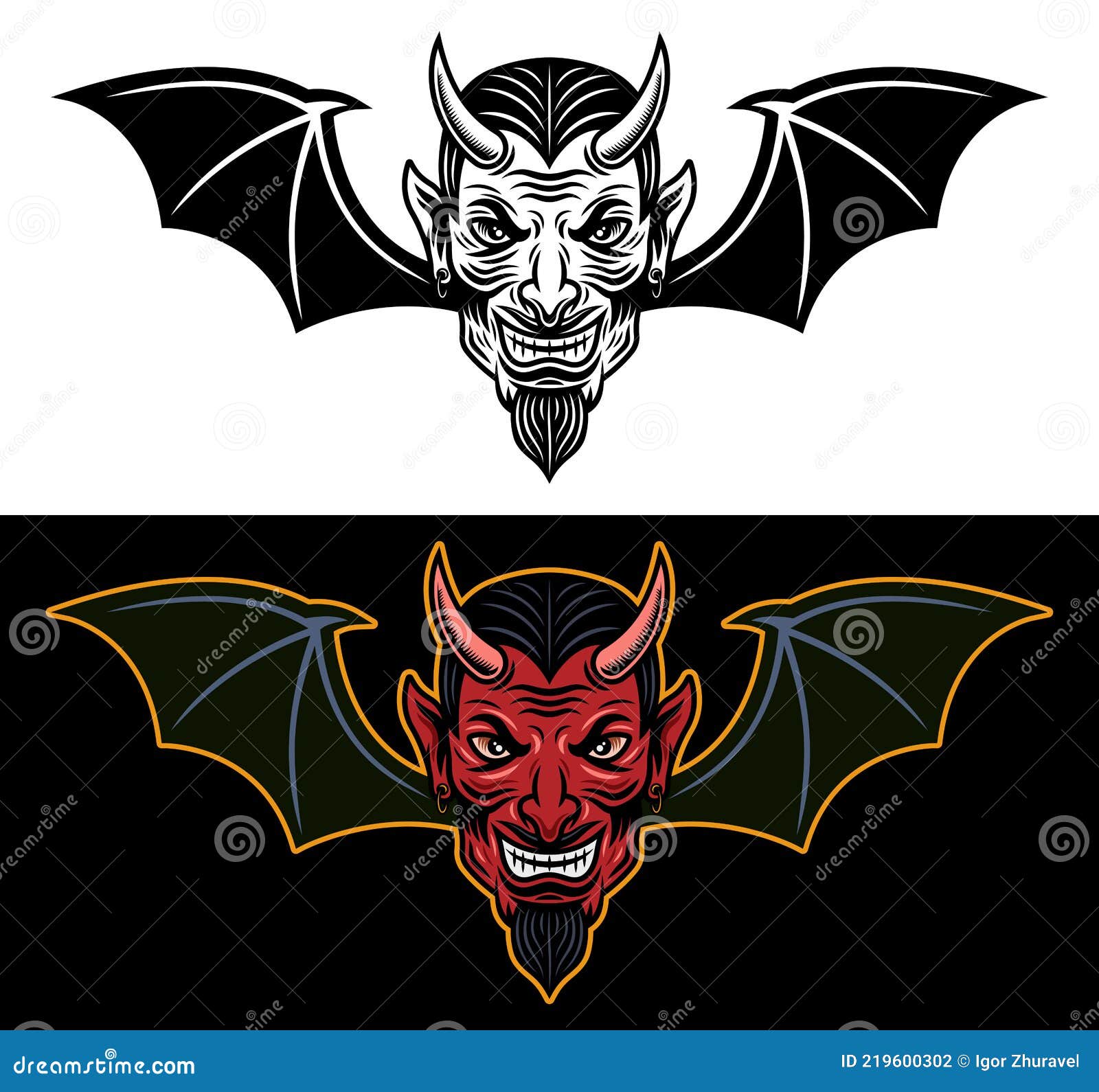 Devil Head Clipart Black And White