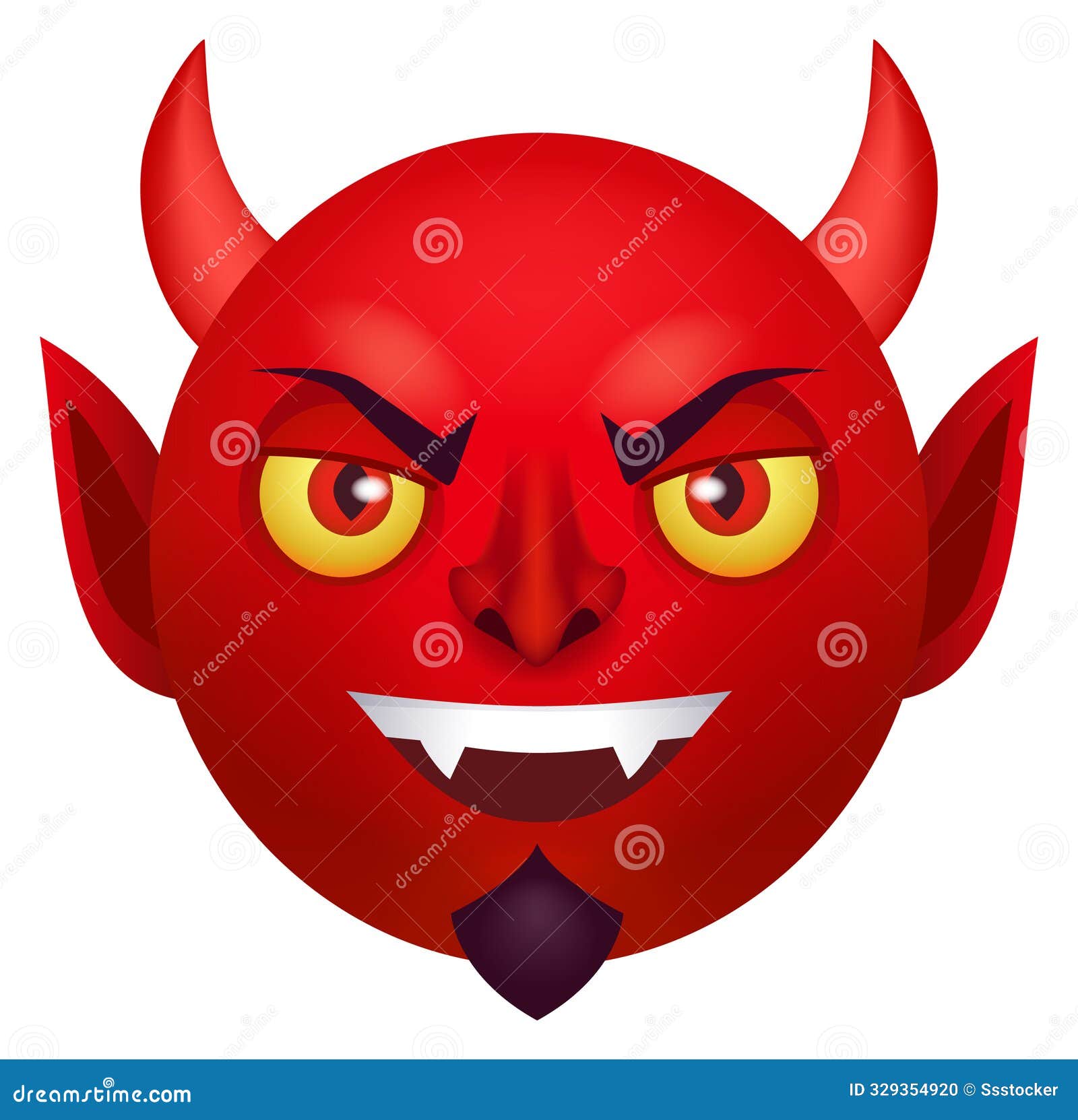 Devil Head Cartoon Icon. Hell Face Mascot Stock Vector - Illustration ...