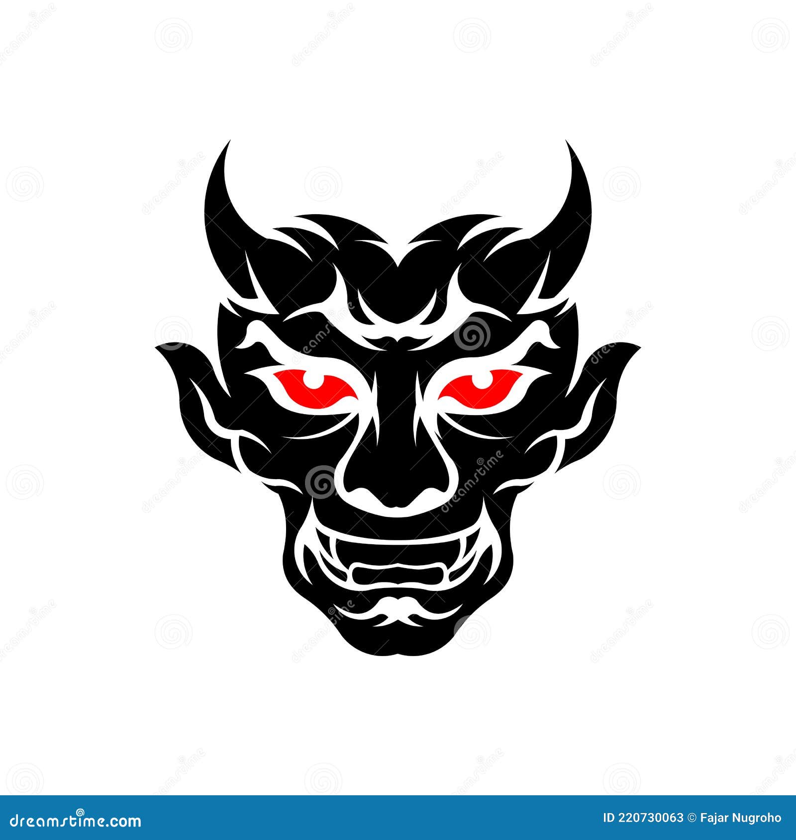 Devil Head or Lucifer Demon Face Stock Vector - Illustration of ...