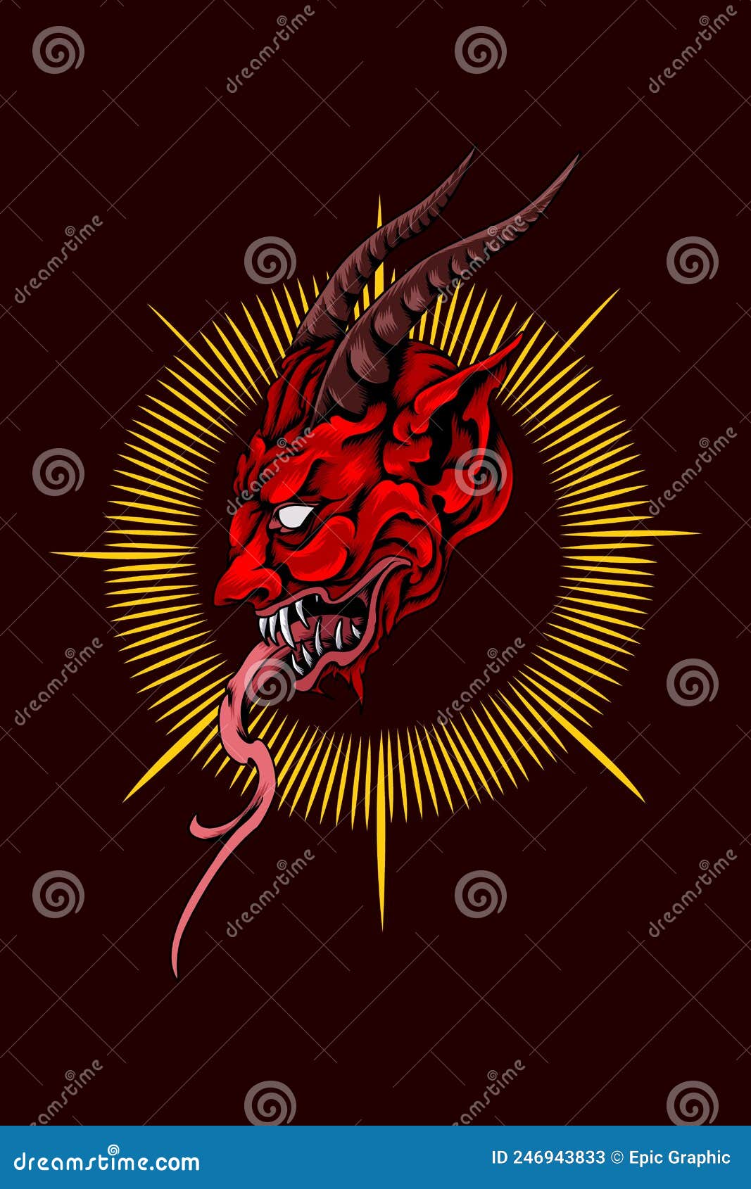 Devil Head Mask Vector Illustration Stock Vector - Illustration of ...