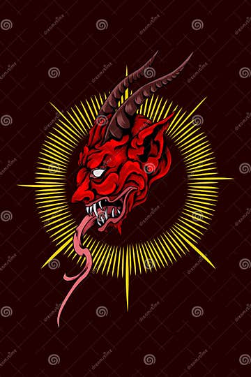Devil Head Mask Vector Illustration Stock Vector - Illustration of ...