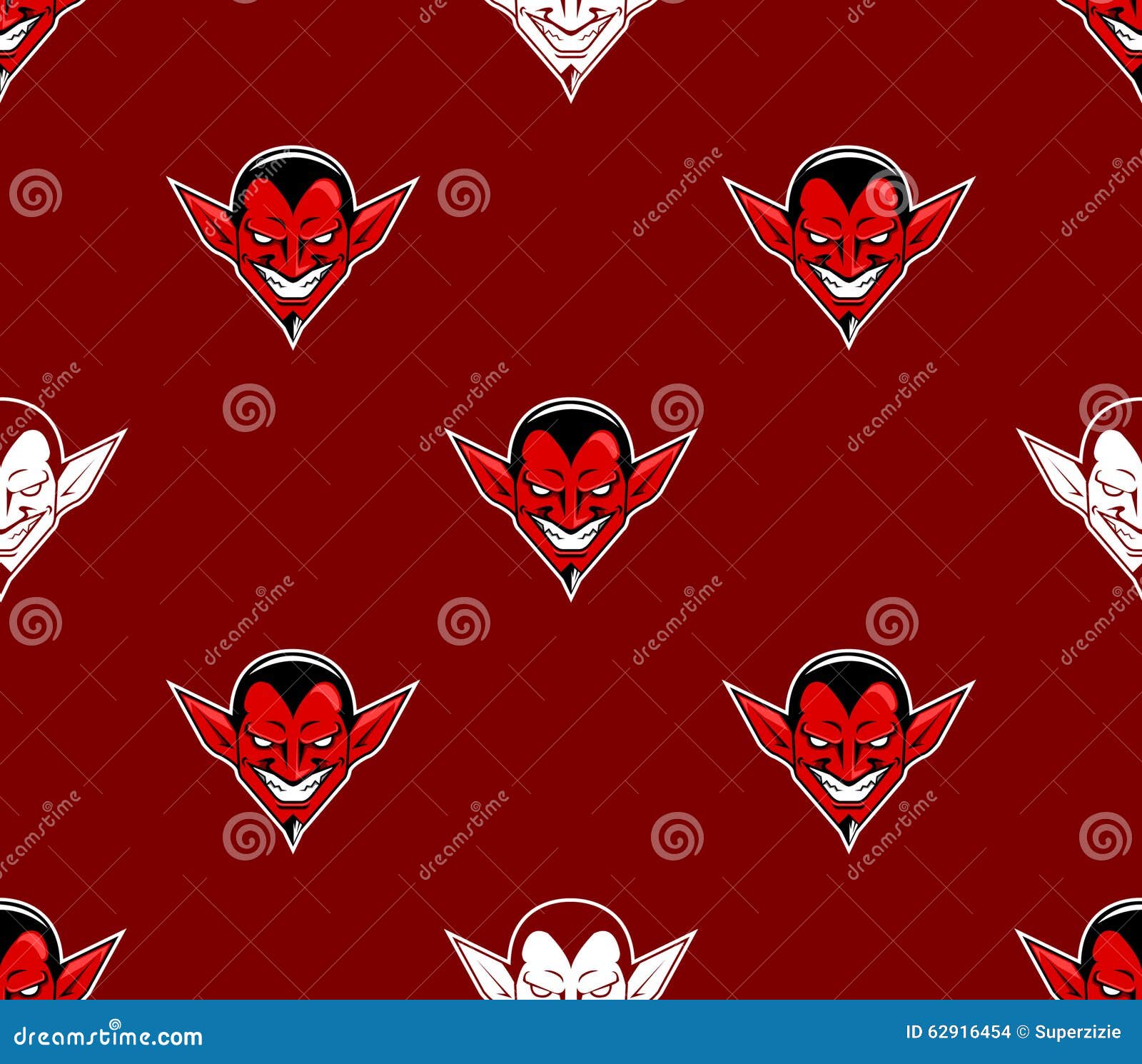 Devil Head Pattern stock vector. Illustration of teeth - 62916454