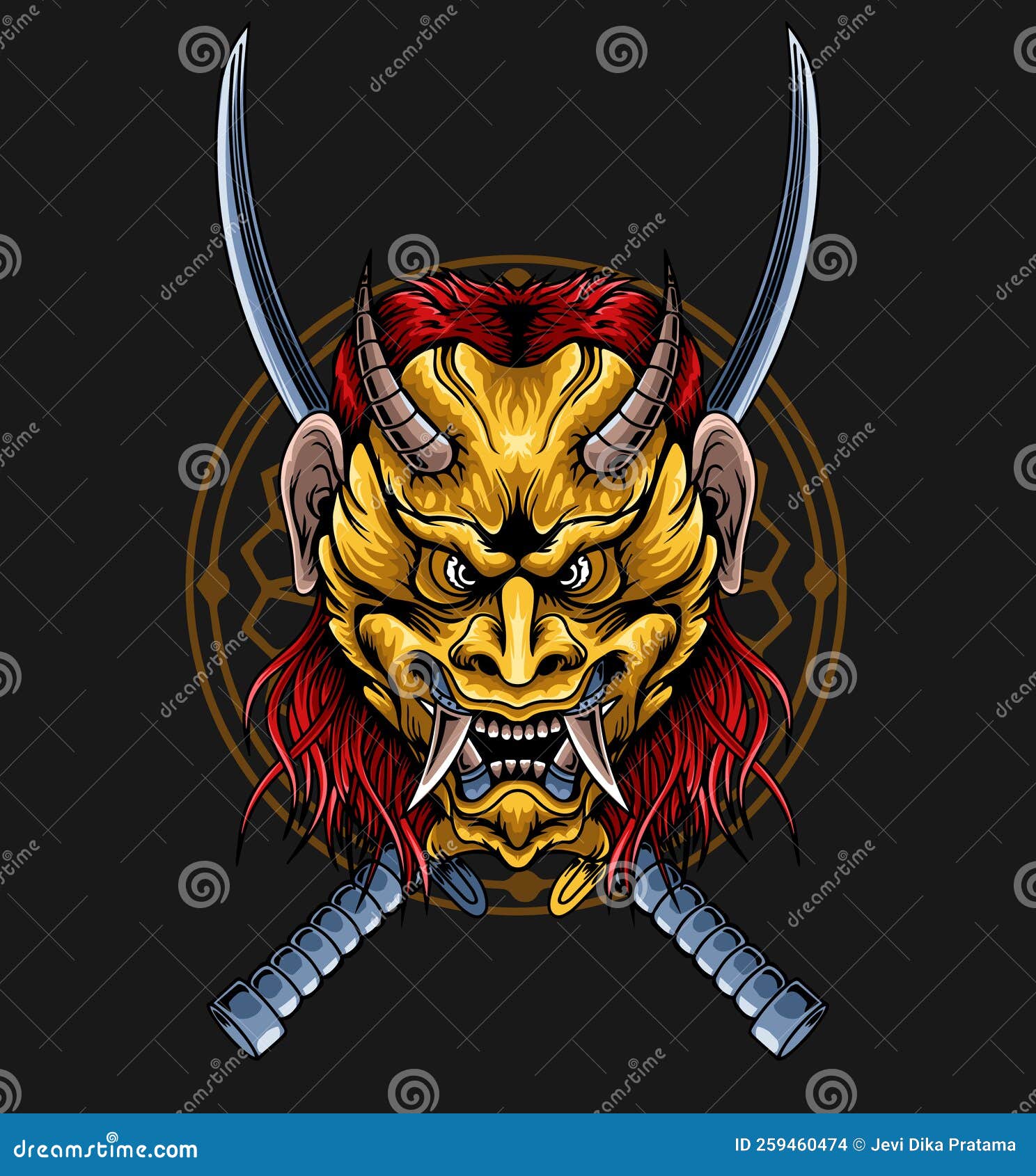 Devil Head with Sword Vector Illustration Design Stock Vector ...