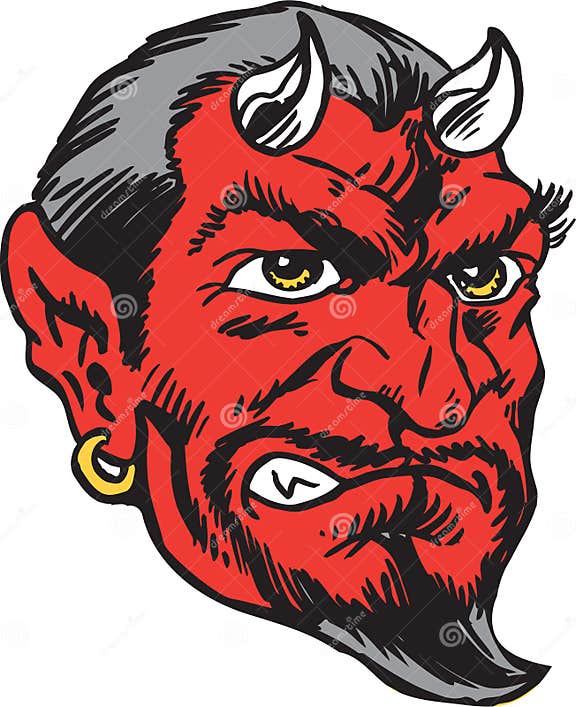 Devil Head Vector Illustration Stock Vector - Illustration of satan ...