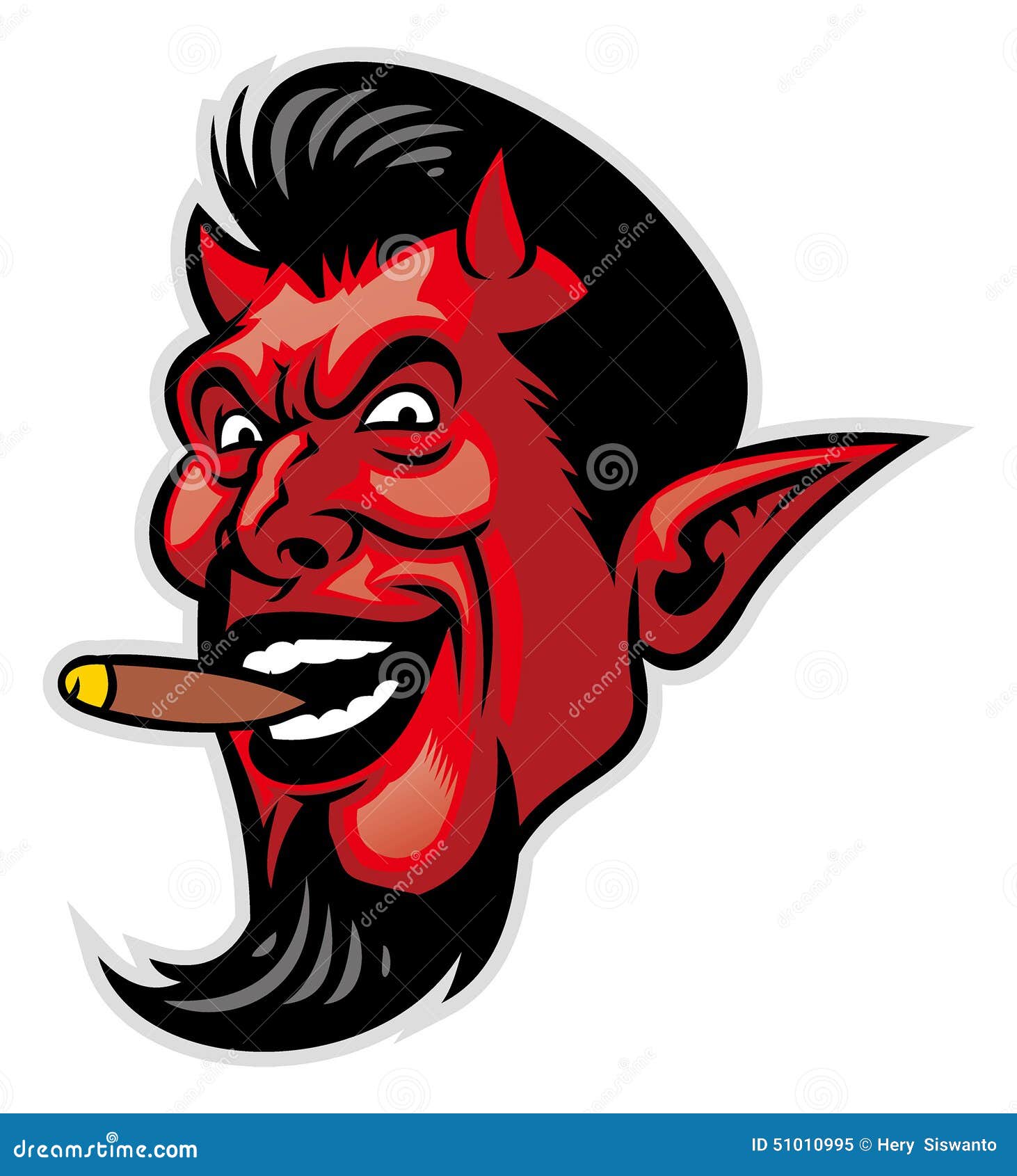 Devil Head Collection, Devil With Horn, Satan Illustration, Devil Smile ...