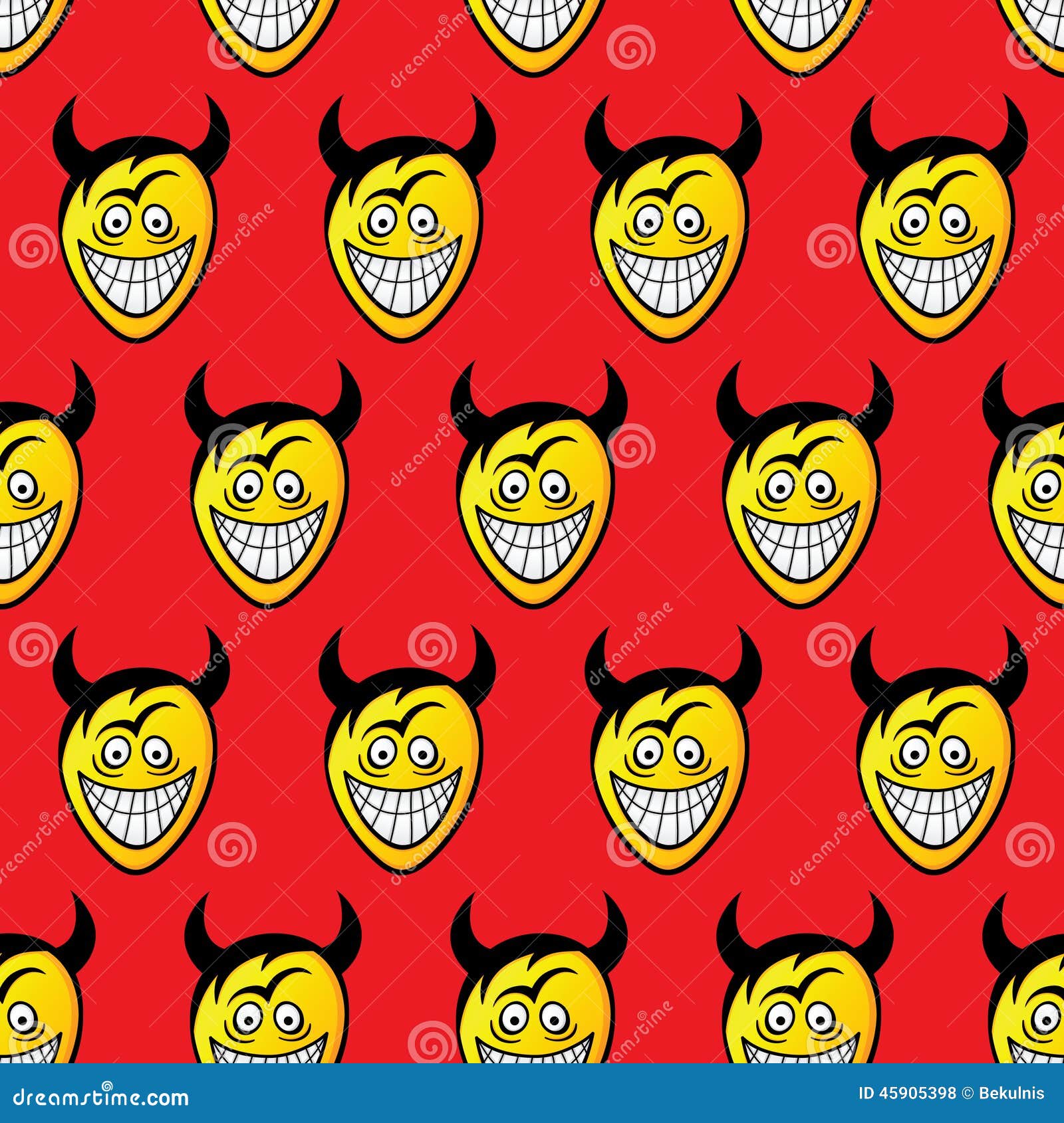 Devil Heads. Seamless Pattern. Stock Vector - Illustration of isolated ...