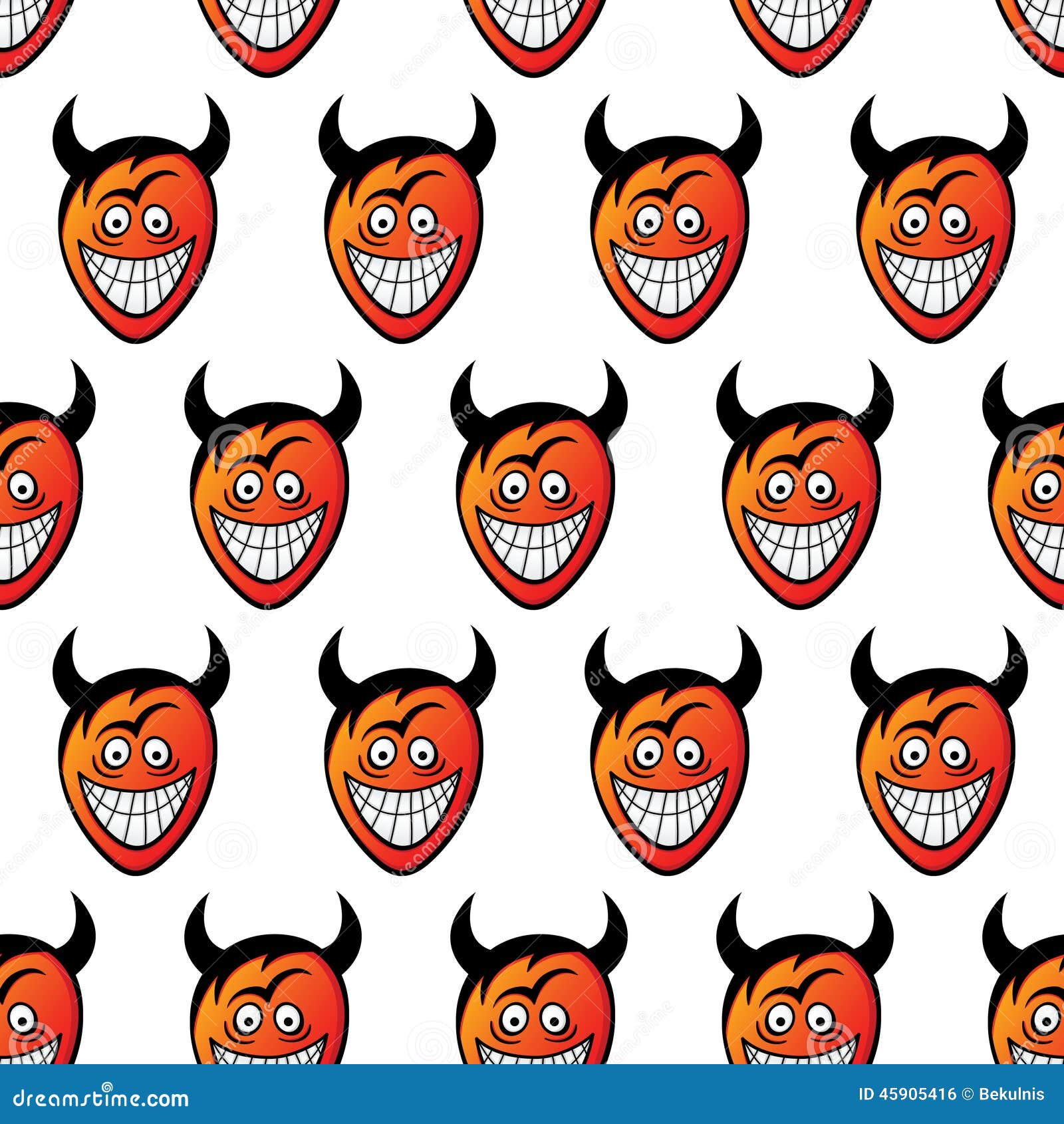 Devil Heads. Seamless Pattern. Stock Illustration - Illustration of ...