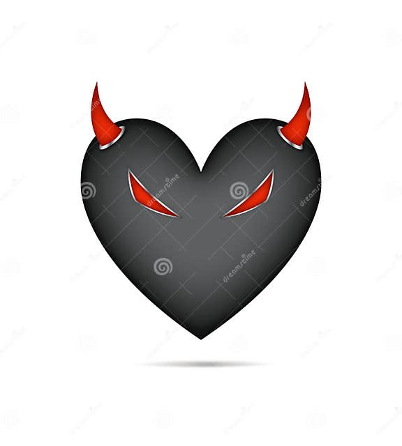 Devil Heart stock vector. Illustration of soul, attitude - 12695485