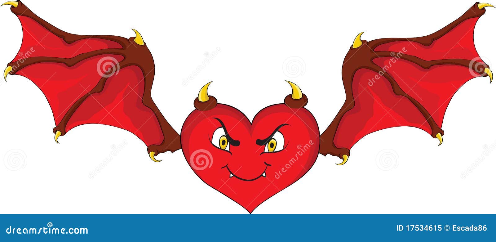 Devil Heart Logo With Wings And Horns. Vector Illustration ...
