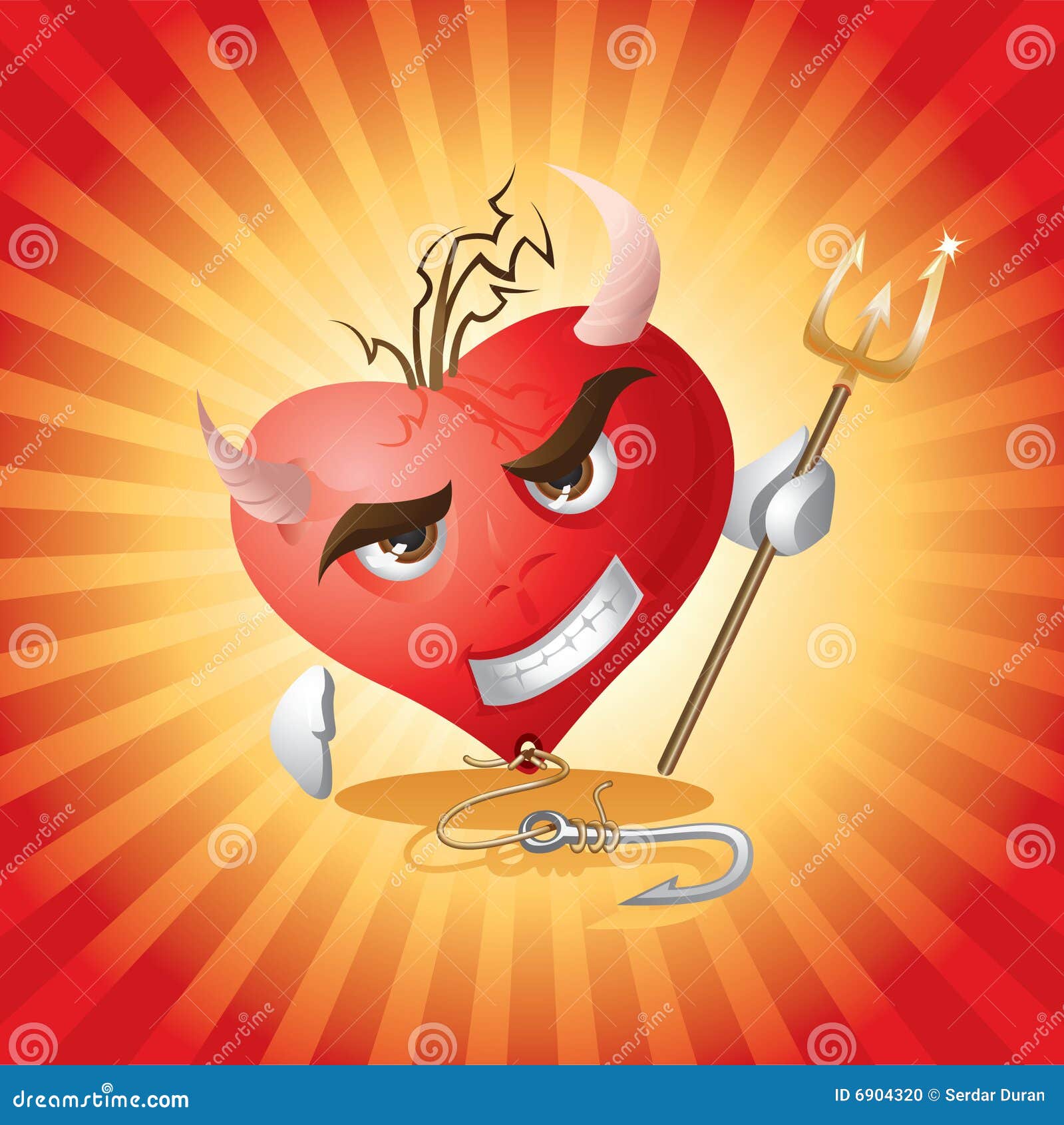 Devil Heart stock vector. Illustration of icon, animal - 6904320