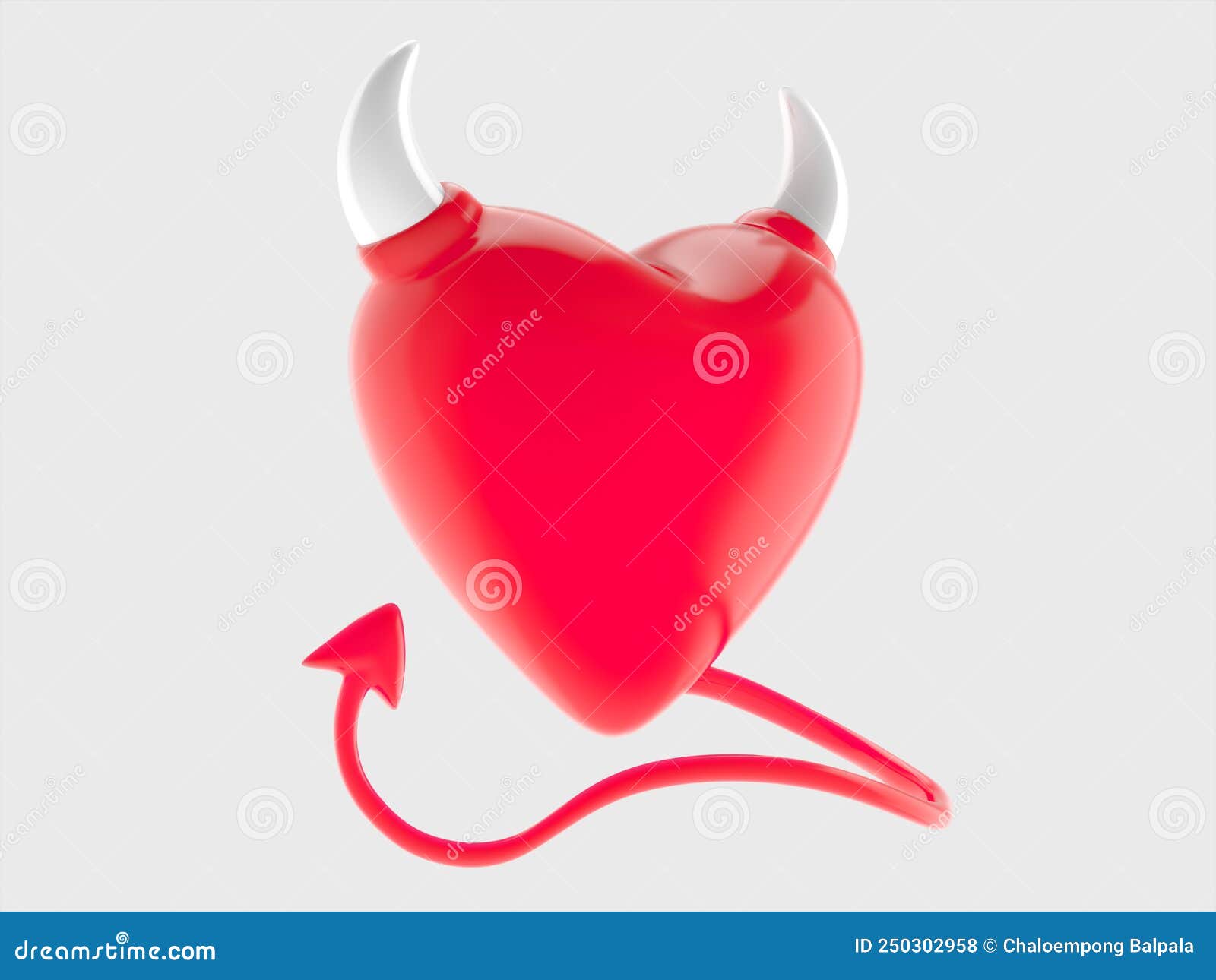 Devil Heart on while Background. Stock Illustration - Illustration of ...