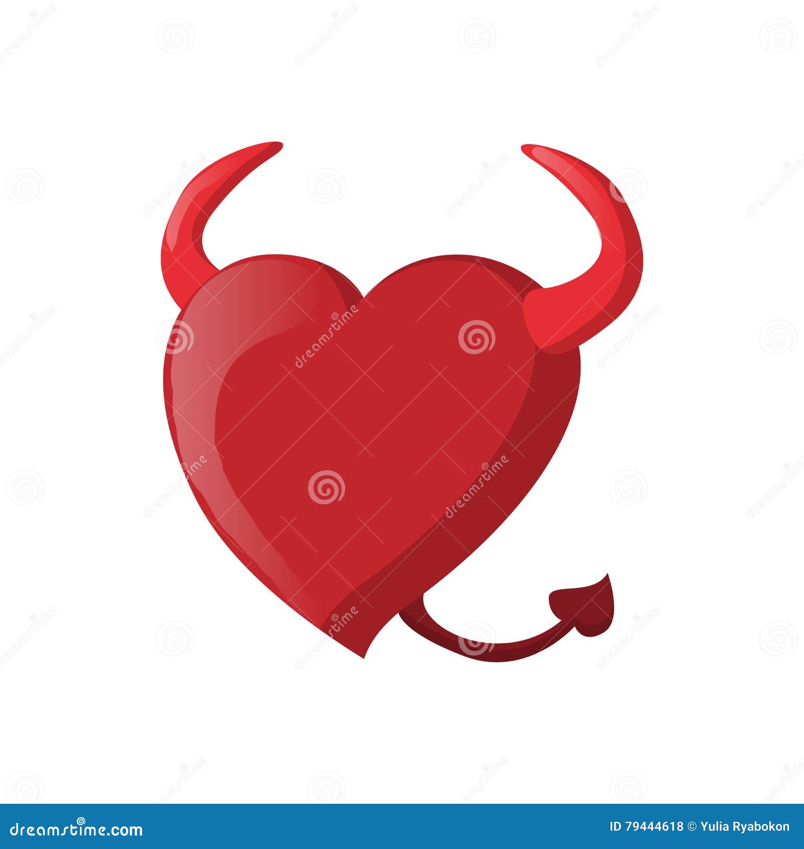 Devil Heart Fateful Love Icon, Cartoon Style Stock Vector ...