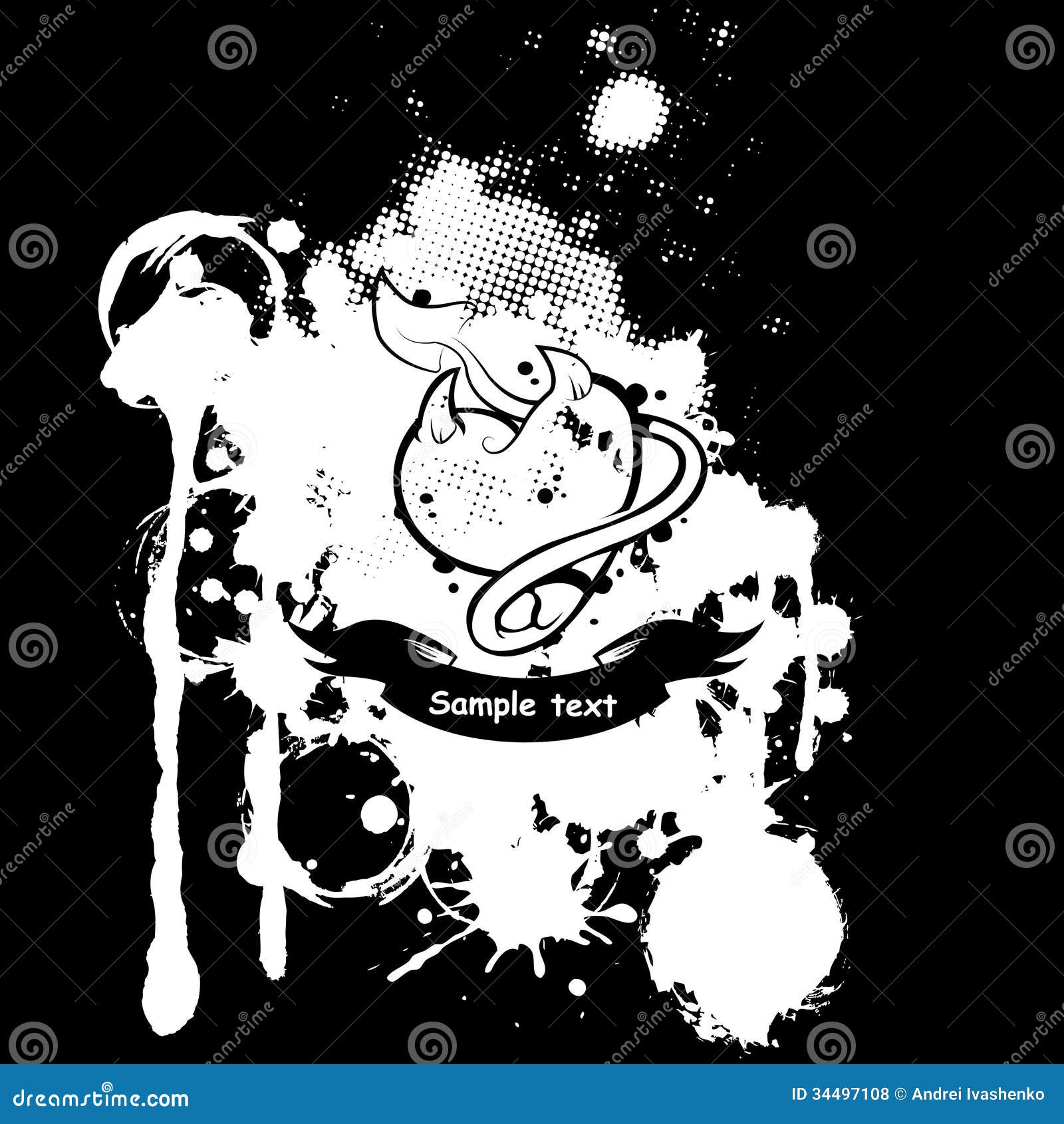 Grunge Devil Badges And Rainbow Gradient Dotted Dead Bull Bones Collage ...