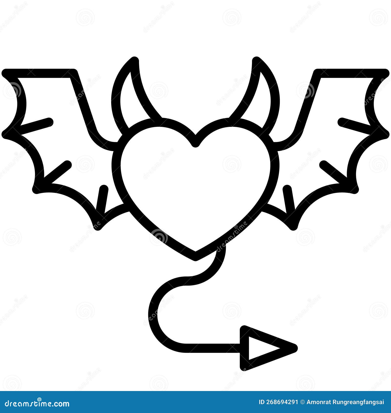 Devil Heart Icon, Love and Heart Vector Stock Vector - Illustration of ...