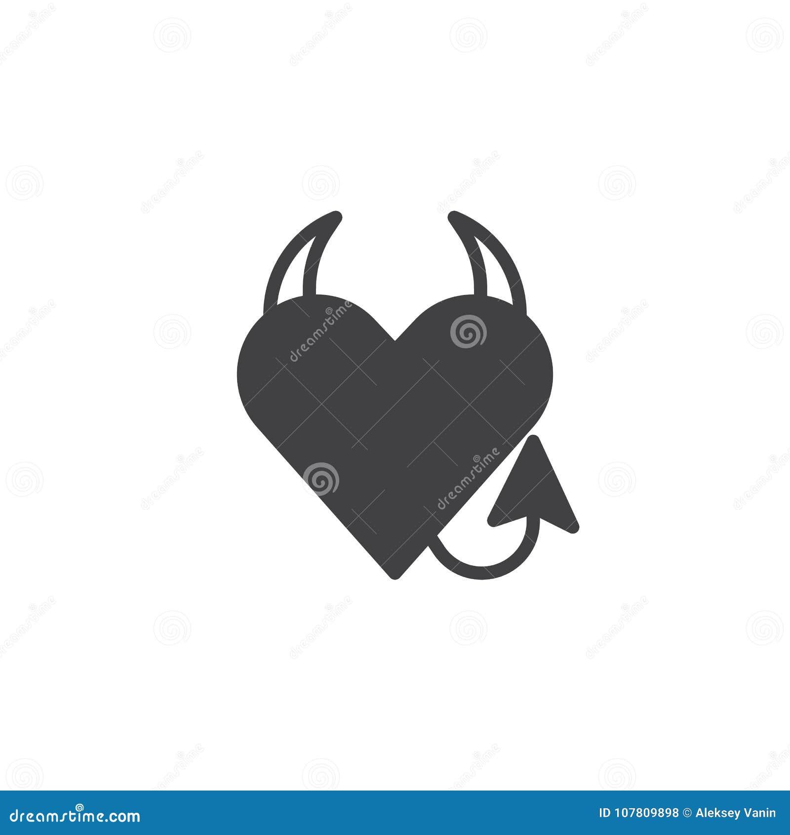 Devil heart icon vector stock vector. Illustration of romance - 107809898
