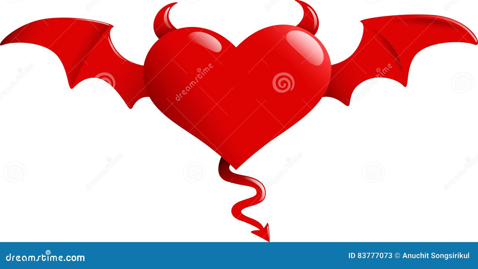 Devil heat stock vector. Illustration of heart, horn - 83777073