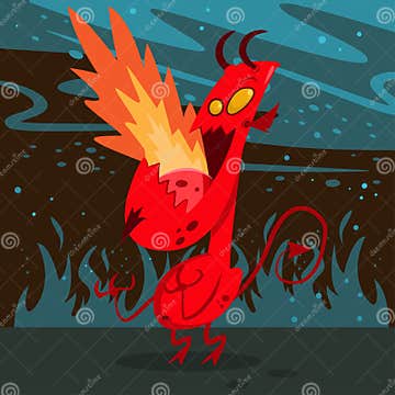 Devil in Hell Cartoon Character Vector Stock Vector - Illustration of ...