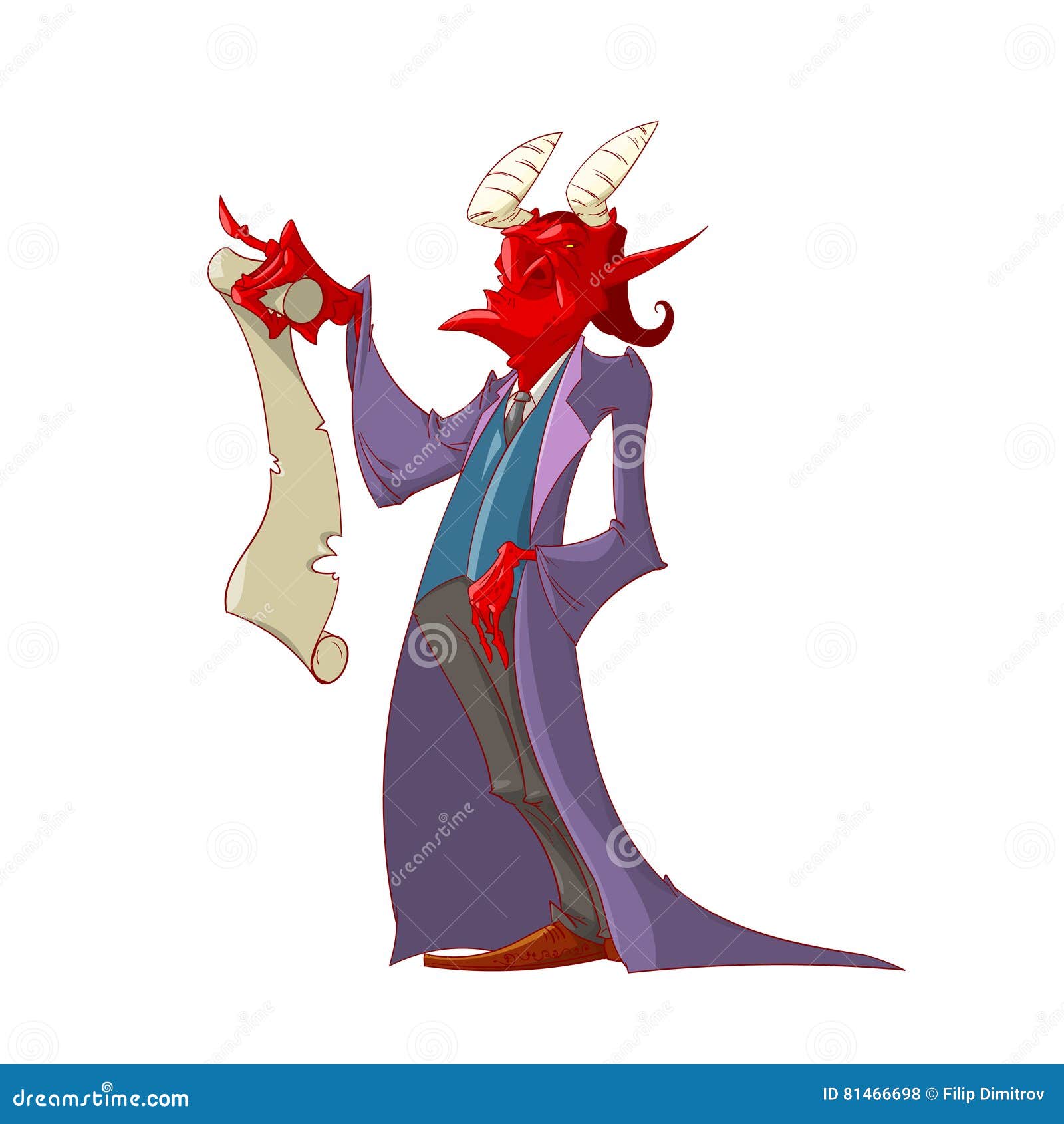 Contract With Devil Flat Vector Illustration. Signing Agreement With ...