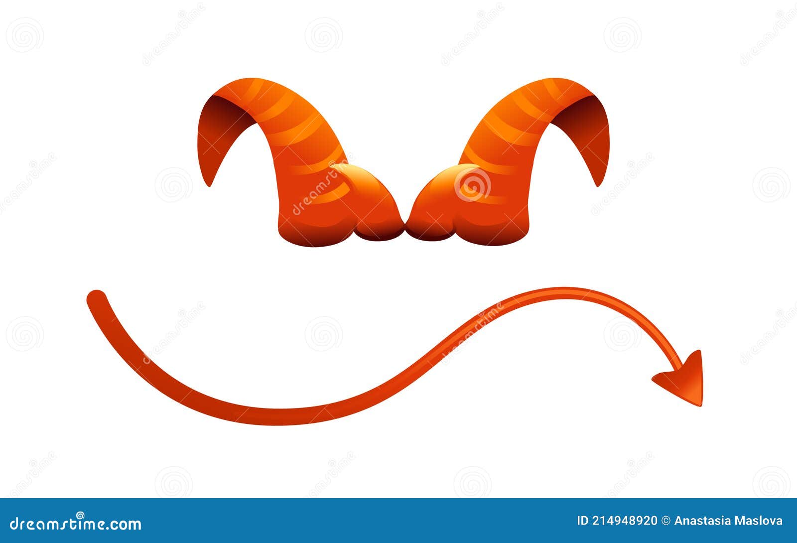 Devil Horn and Tail Red Satan Horn Carnival Party Head Accessory Vector ...