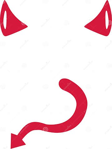 Devil horns with tail stock vector. Illustration of evil - 107161668