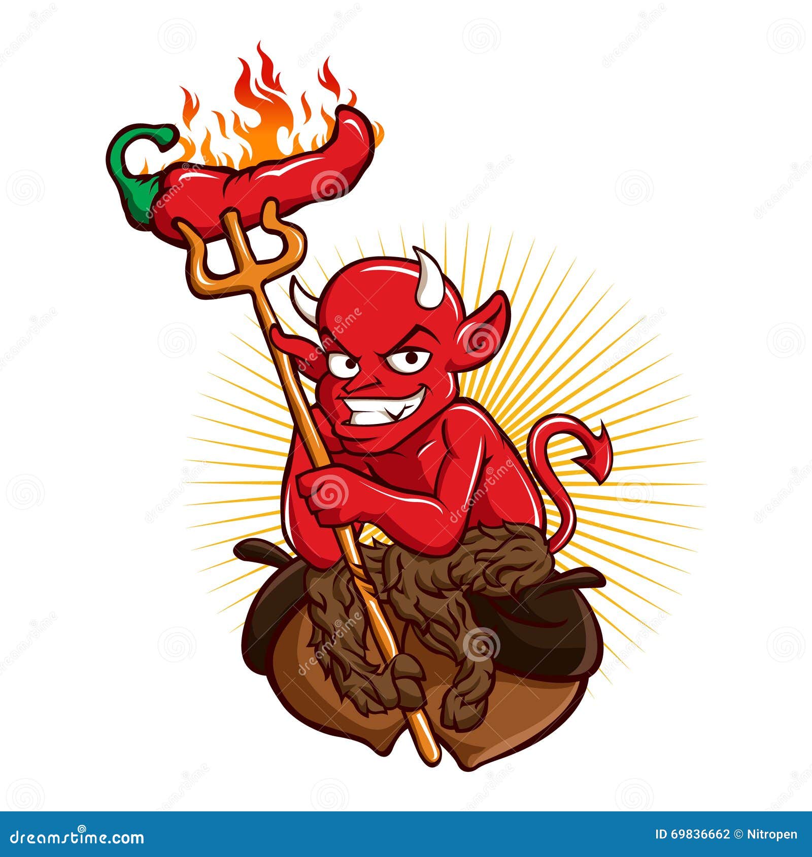 Devil Chili Pepper Raising His Arms Royalty-Free Stock Photo ...