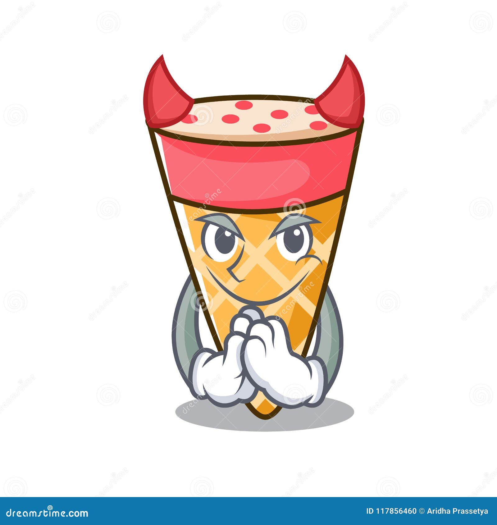 Devil Ice Cream Tone Mascot Cartoon Stock Vector - Illustration of blue ...