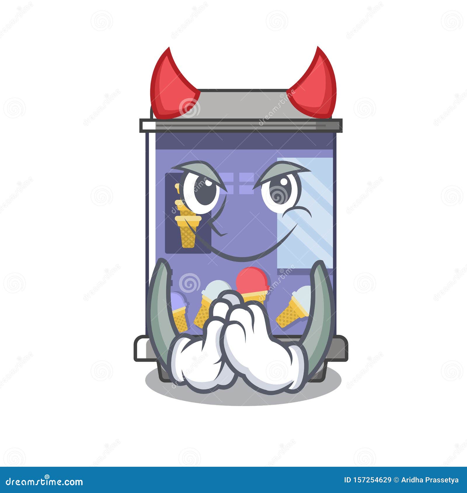 Devil Ice Cream Vending Machine Mascot Shape Stock Vector ...