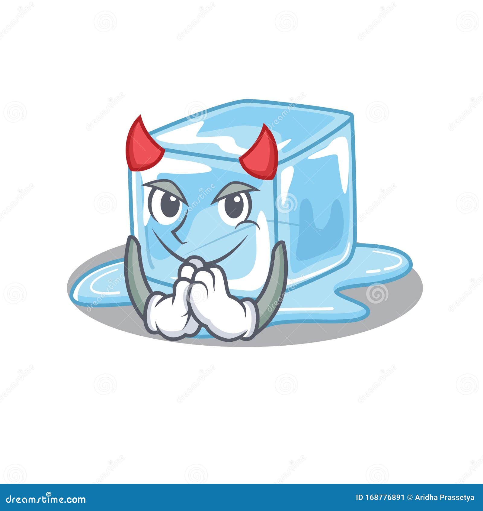 Devil Ice Cube Cartoon in Character Design Stock Vector - Illustration ...