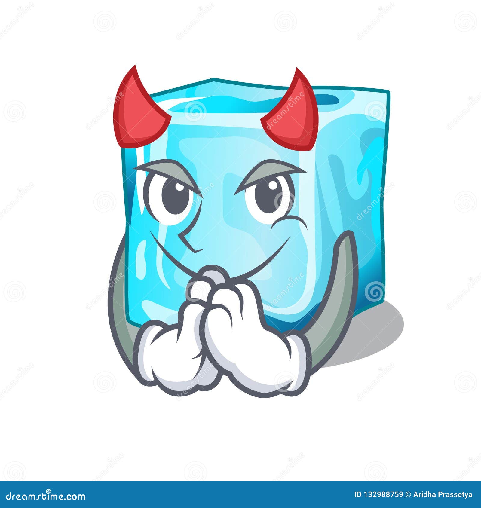 Devil Ice Cubes Set on Wiht Character Stock Vector - Illustration of ...