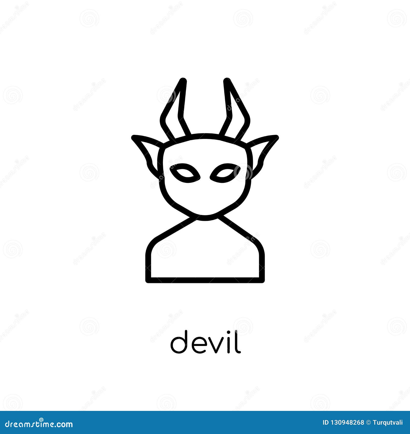 Devil Icon. Trendy Modern Flat Linear Vector Devil Icon on White Stock ...