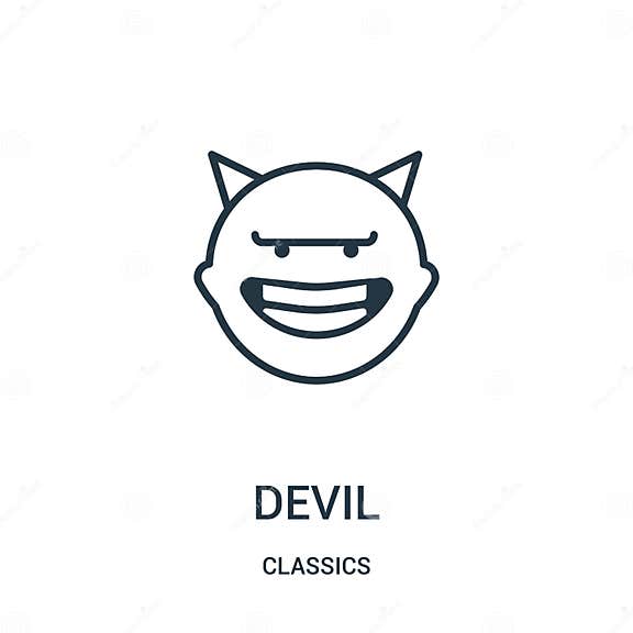 Devil Icon Vector from Classics Collection. Thin Line Devil Outline ...