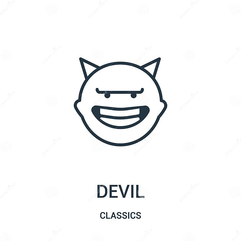 Devil Icon Vector from Classics Collection. Thin Line Devil Outline ...