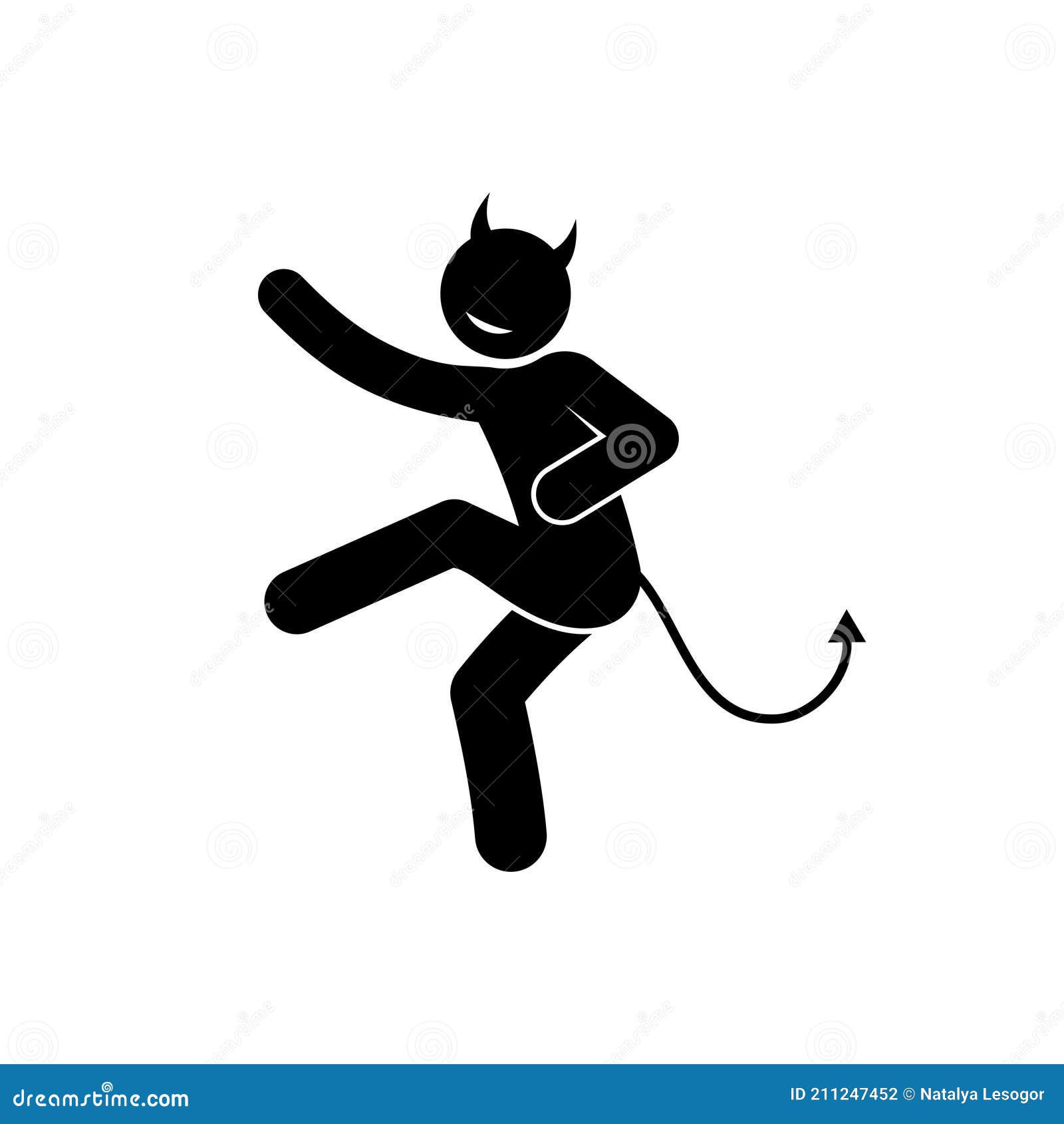 Devil Illustration, Cheerful Image of Dancing Satan, Stock Vector ...