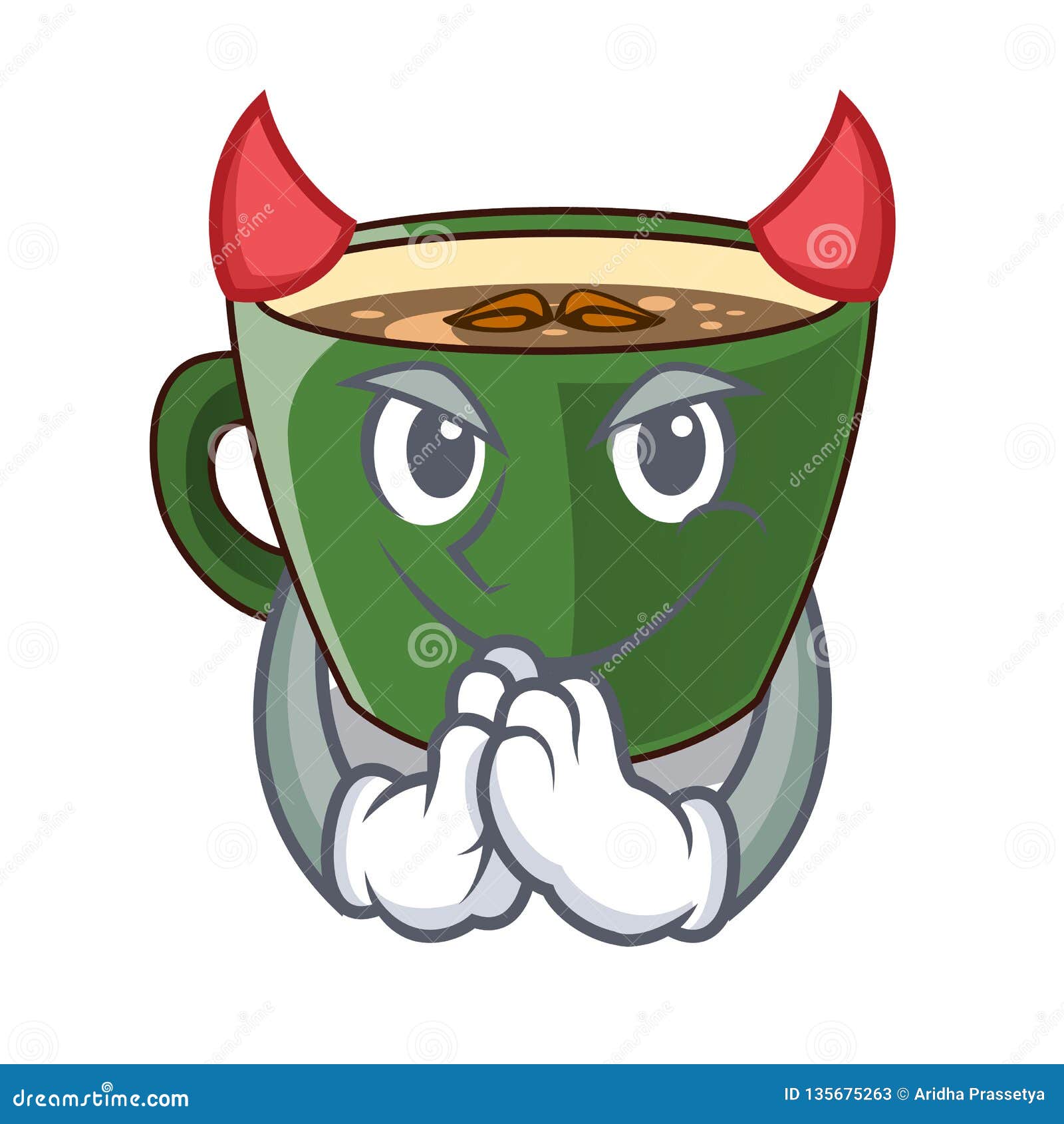 Devil Indian Masala Tea in Cartoon Cup Stock Vector - Illustration of ...