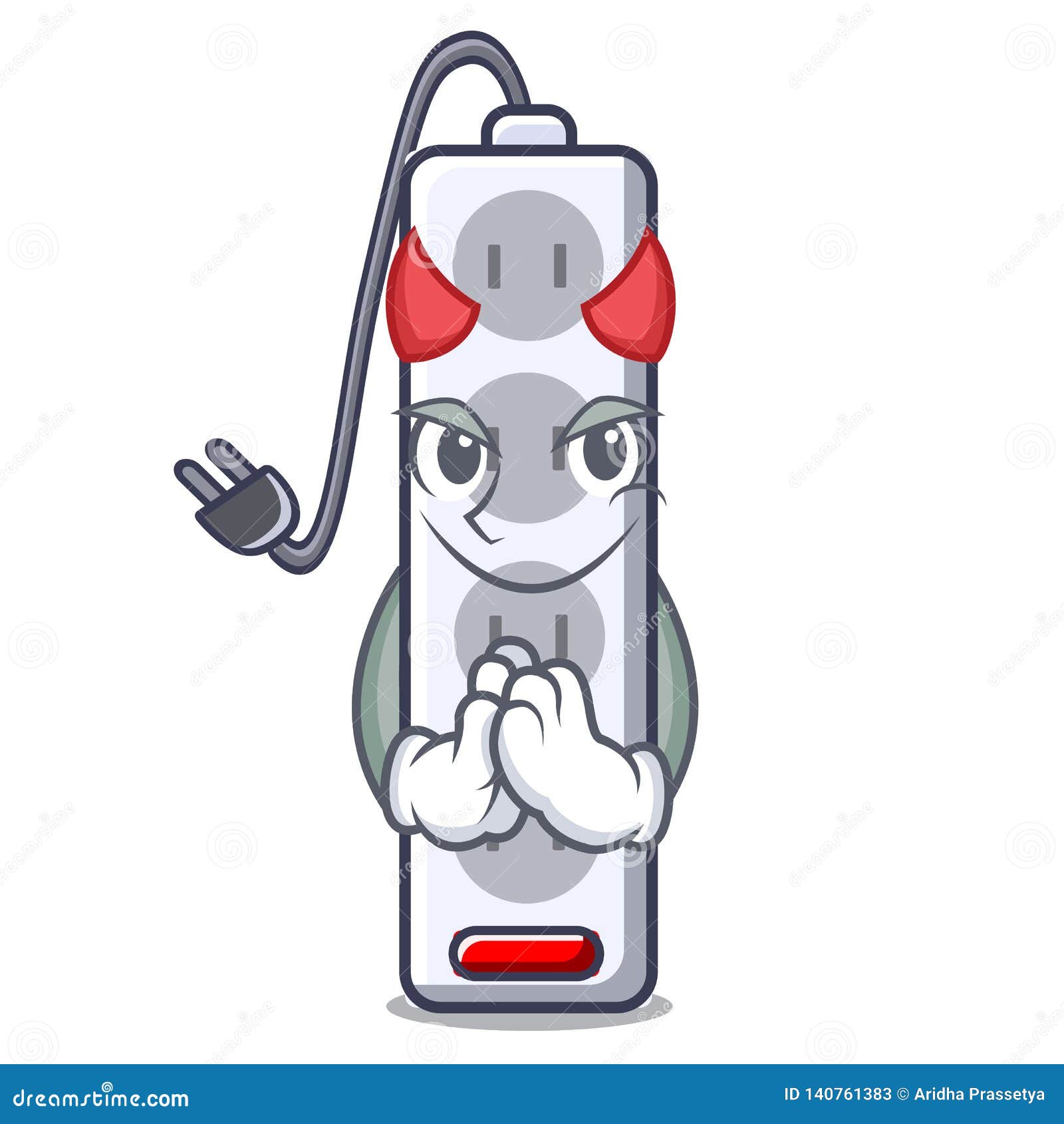 Devil Isolated Power Strip with the Mascot Stock Vector - Illustration ...