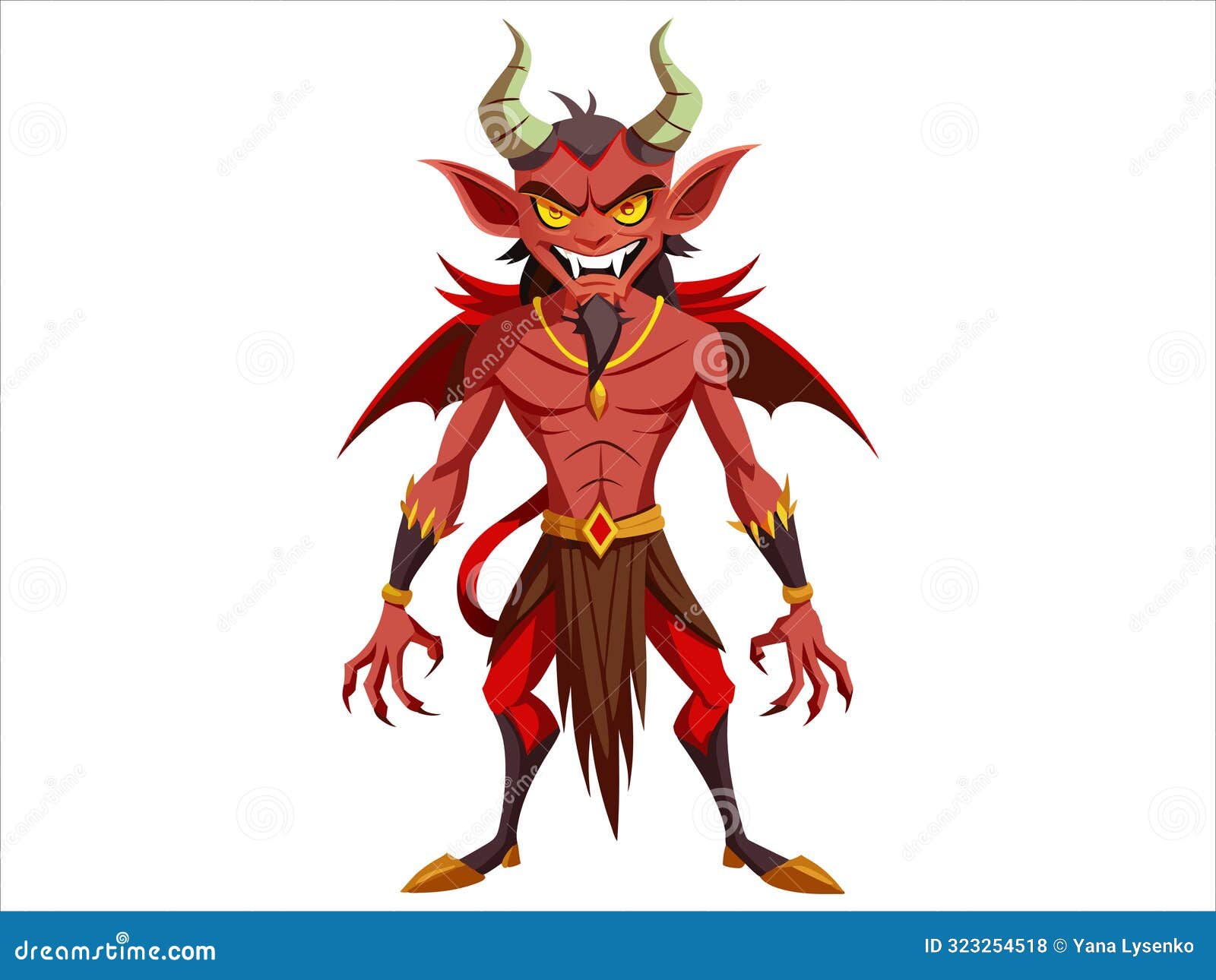 Demonic Villainous Horse With Sunset Landscape With Fantasy Castle On ...